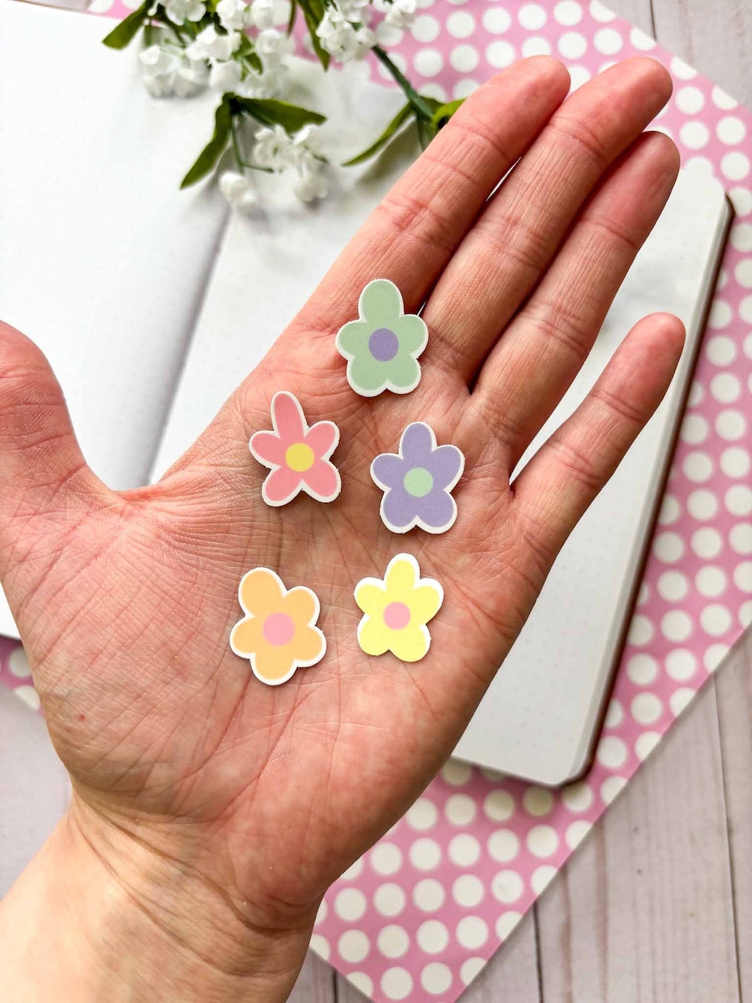 Mini Pastel Flowers Sticker Pack, Reading Stickers, Kindle Accessories ...