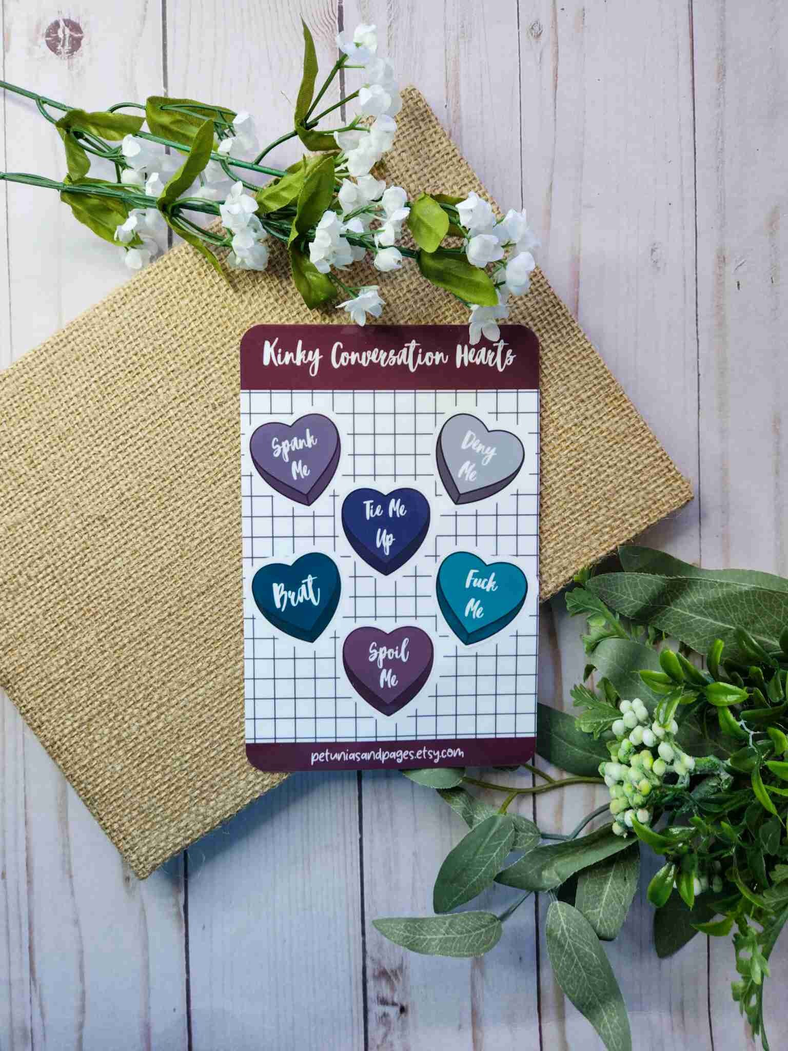 Kinky Conversation Hearts Stickers, NSFW Stickers, Adult Stickers - Etsy