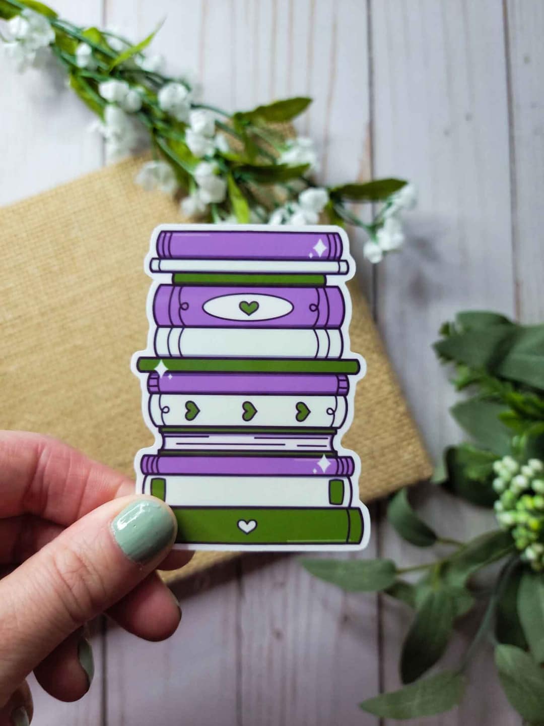 Genderqueer Flag Books Vinyl Sticker, Bookish Stickers, Book Merch - Etsy