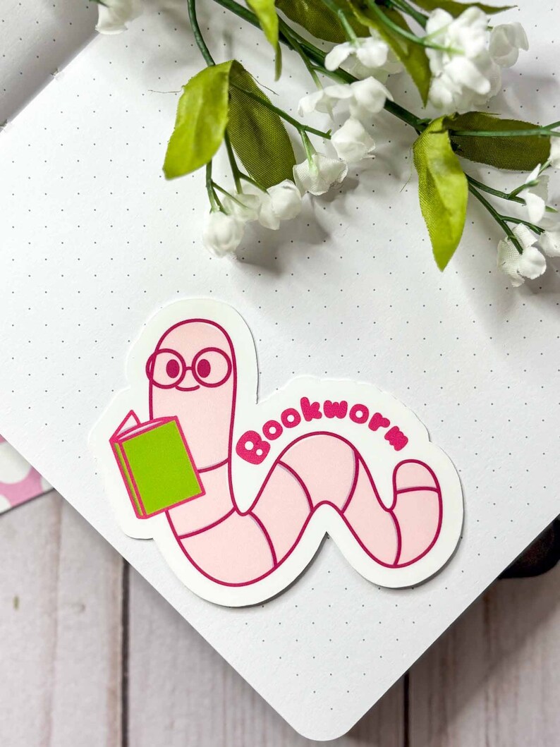 Bookworm Bookish Vinyl Sticker, Bookish Stickers, Book Stickers - Etsy