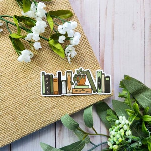Plant Bookshelf Vinyl Sticker: Book Lover Gift - Etsy