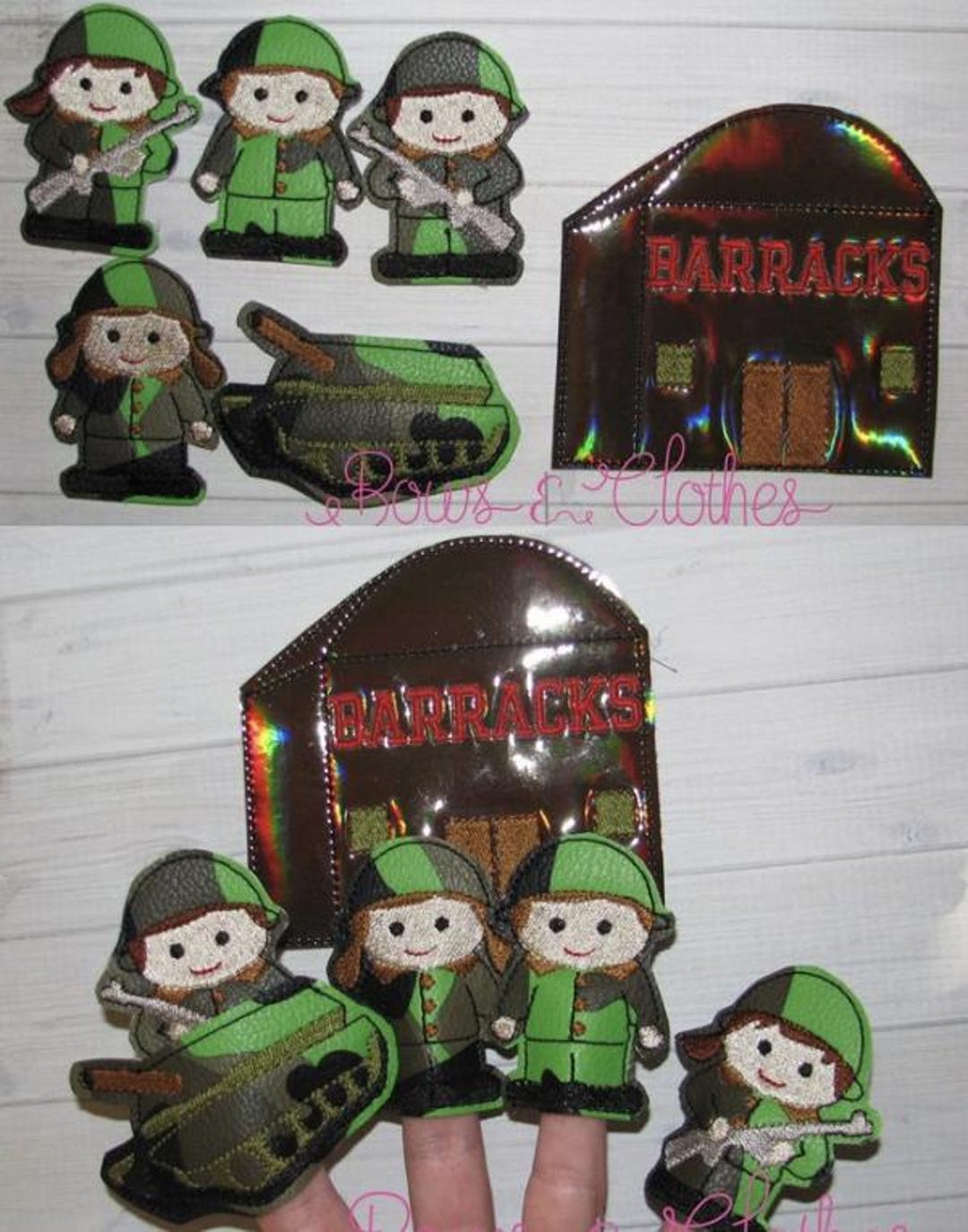 Set of 5 Finger Puppets-inspired by Army Finger Puppet Set/educational ...