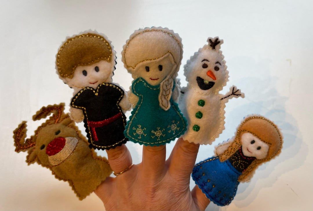 Set of 5 Finger Puppets Inspired by Frozen Story Christmas Finger ...