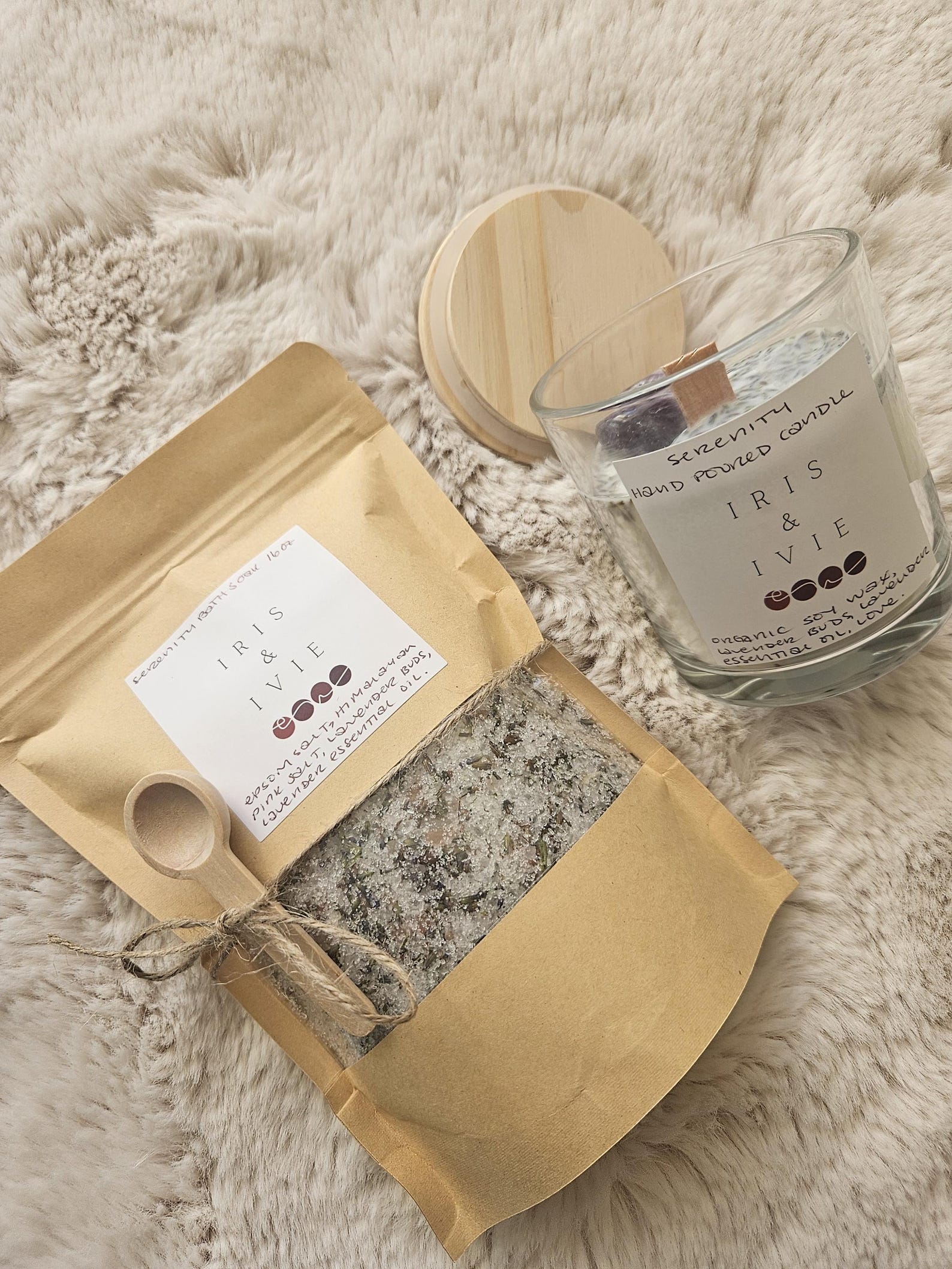 SERENITY Luxury Lavender Ritual Bath Salts and Ritual Candle Set ...