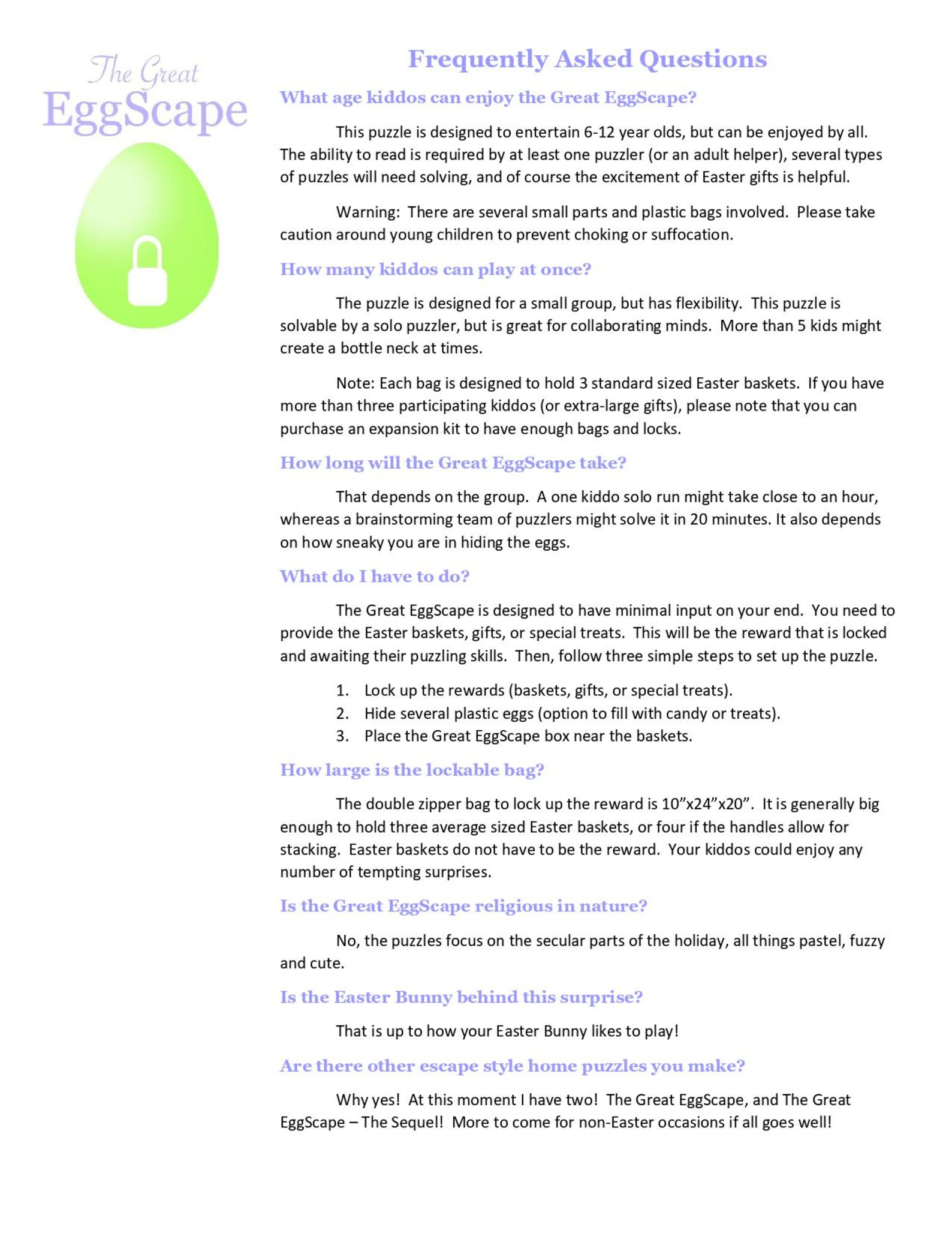 The Sequel - the Great Eggscape - Etsy