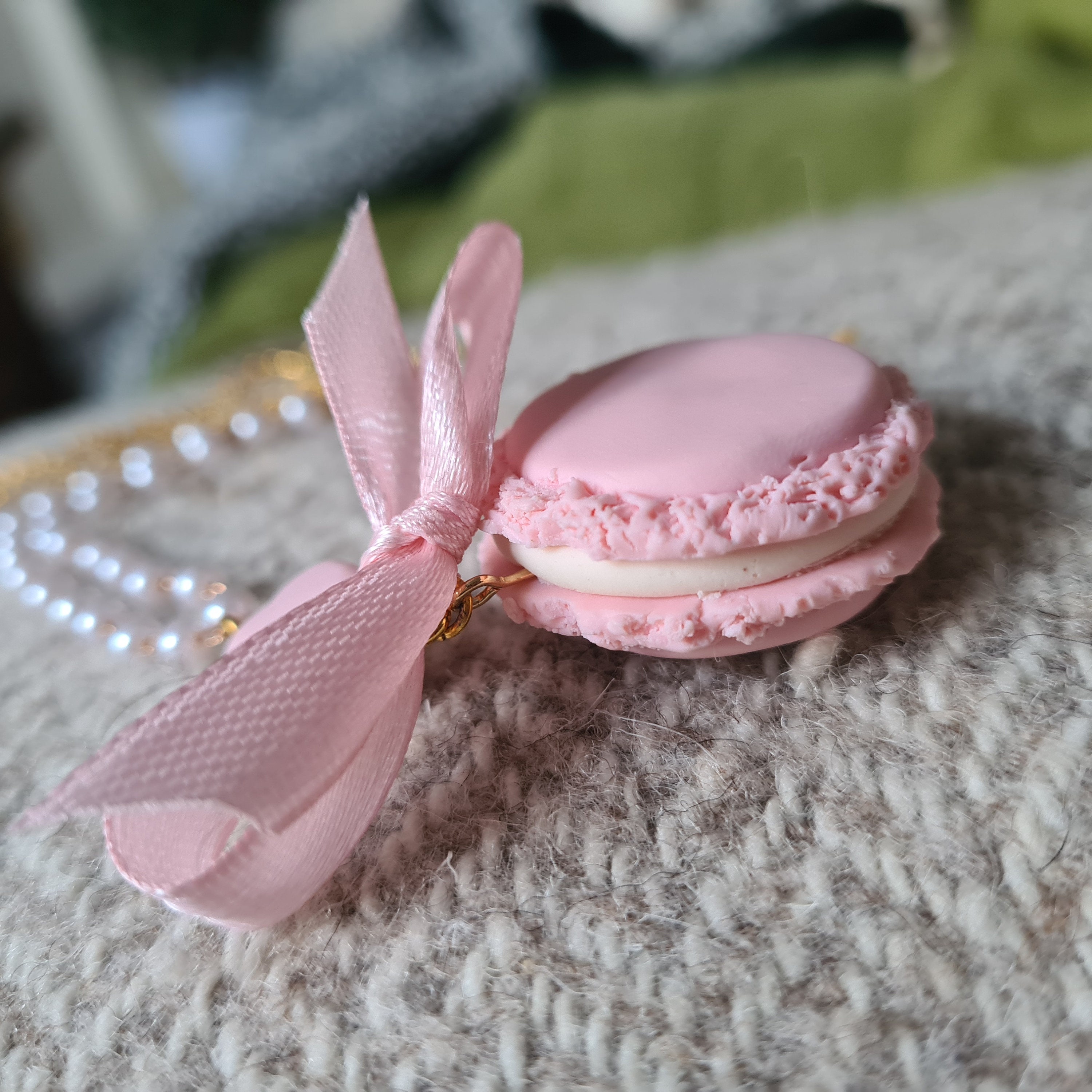 Macaron Necklace Sweet Kawaii Cute Food Jewellery Chunky Charm Bow Heart Dessert Jewelry Lolita ...