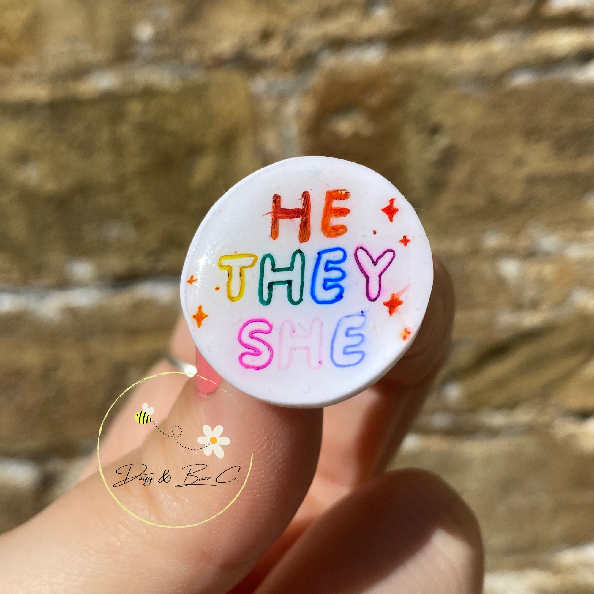 He / They / She Pronoun Badge // Gender Pronoun Pin Badge // Pronoun ...