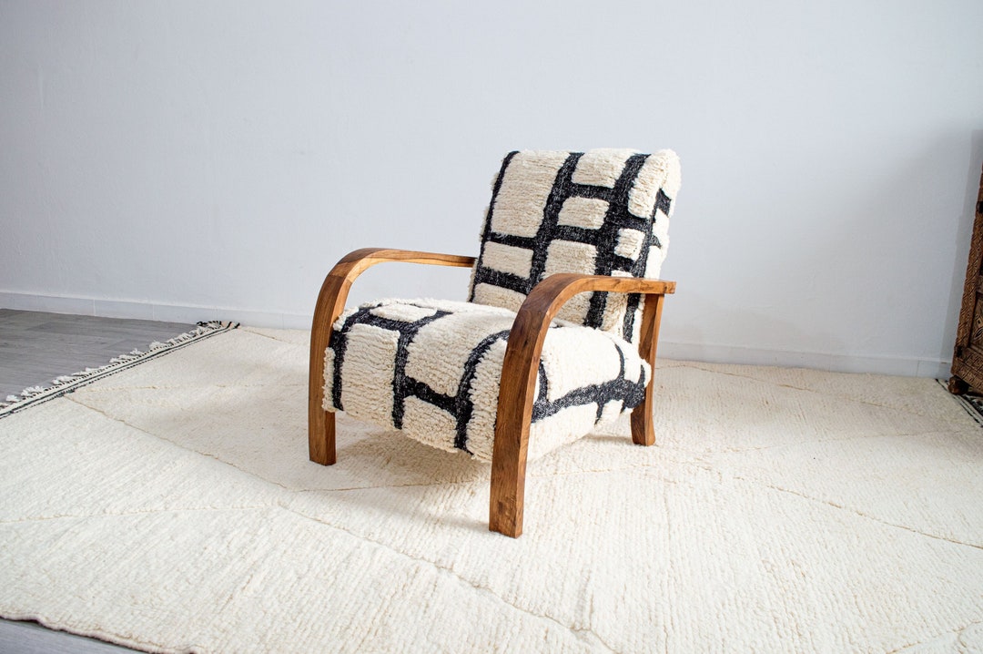 Set of 2 Moroccan Chairs, Mid Century Armchair, Retro Lounge Chair ...
