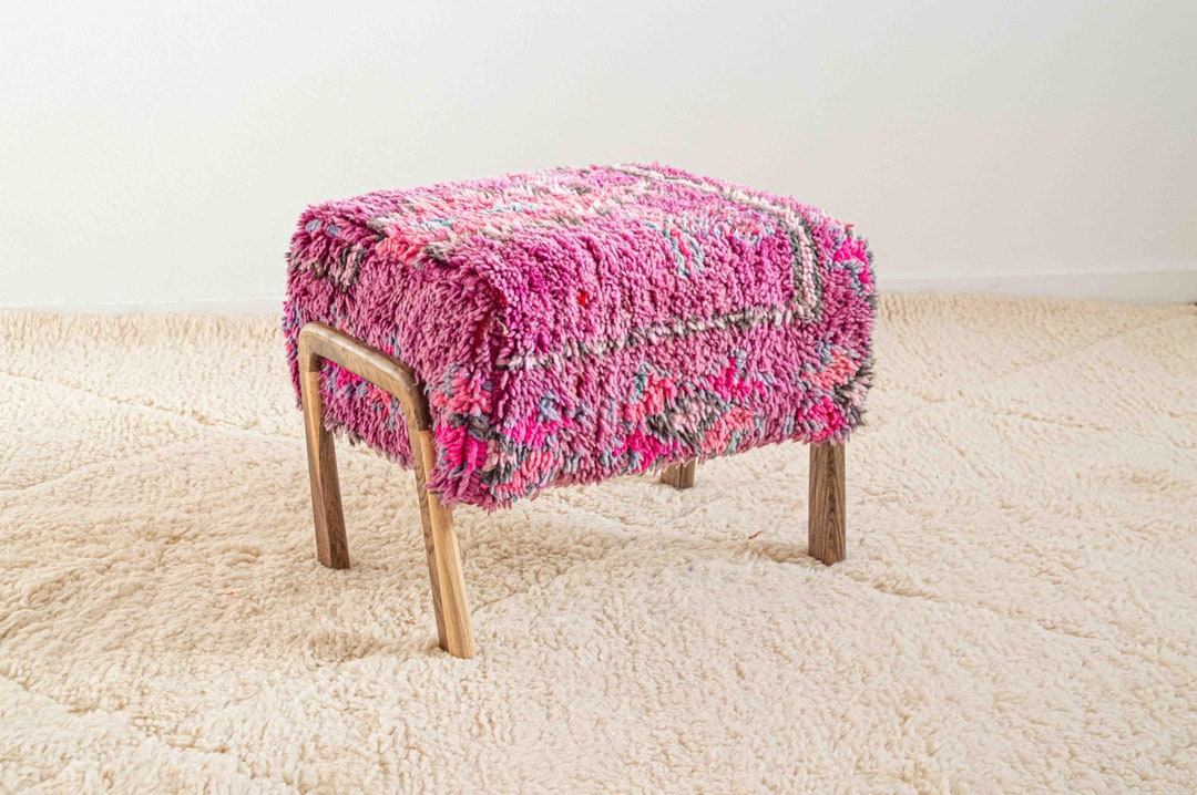 Moroccan Kilim Bench, Boucle Ottoman, Teddy Leg Rest, Sherpa Chair ...