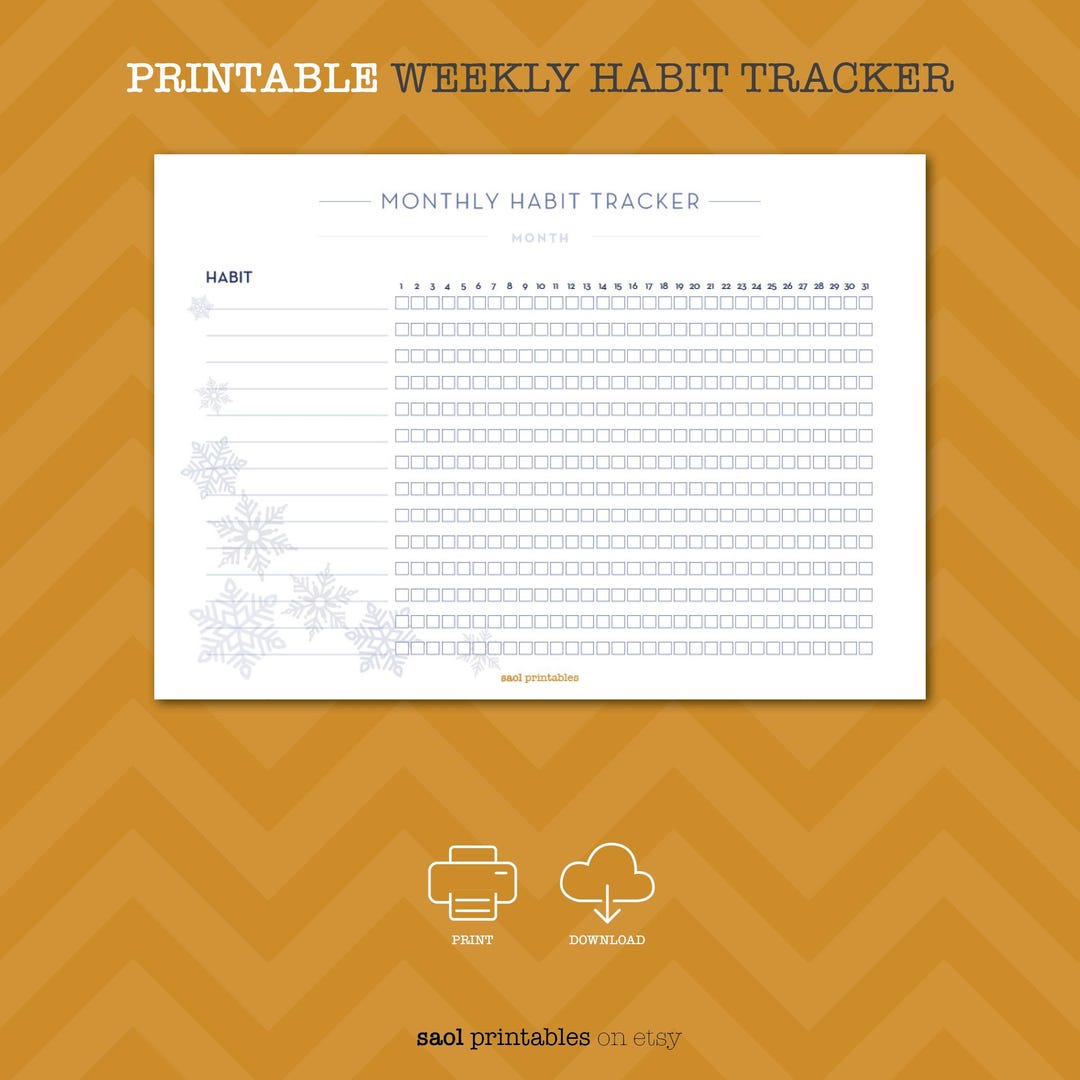 Monthly Habit Tracker // Printable Habit Tracker, Goal Planner, A4/A5 ...