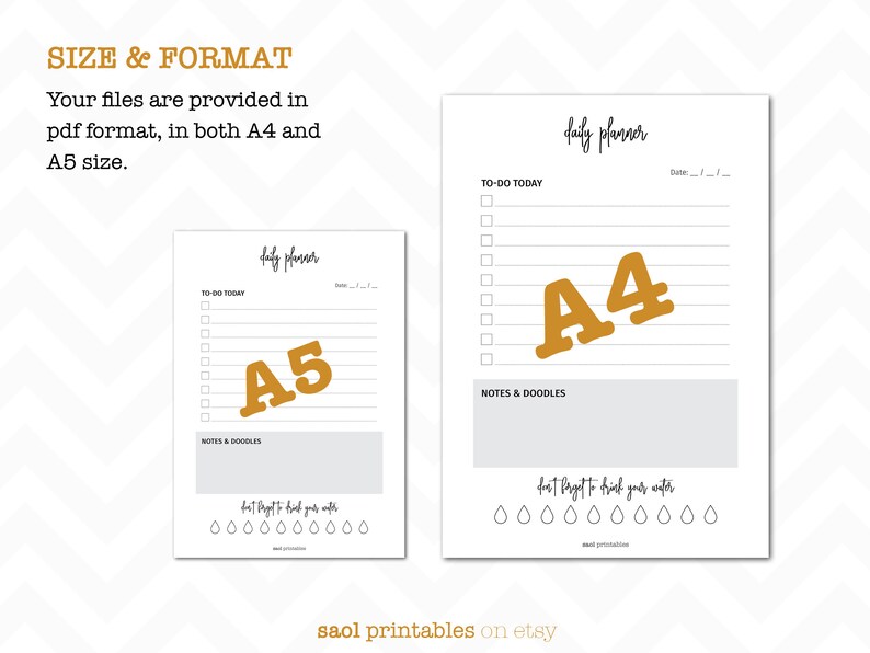 To-do List // Printable To-do List, A4 Size, A5 Size, Daily Task List ...