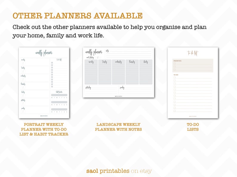 Weekly Family Planner Blue // Printable Weekly Planner, A4 Size, US ...