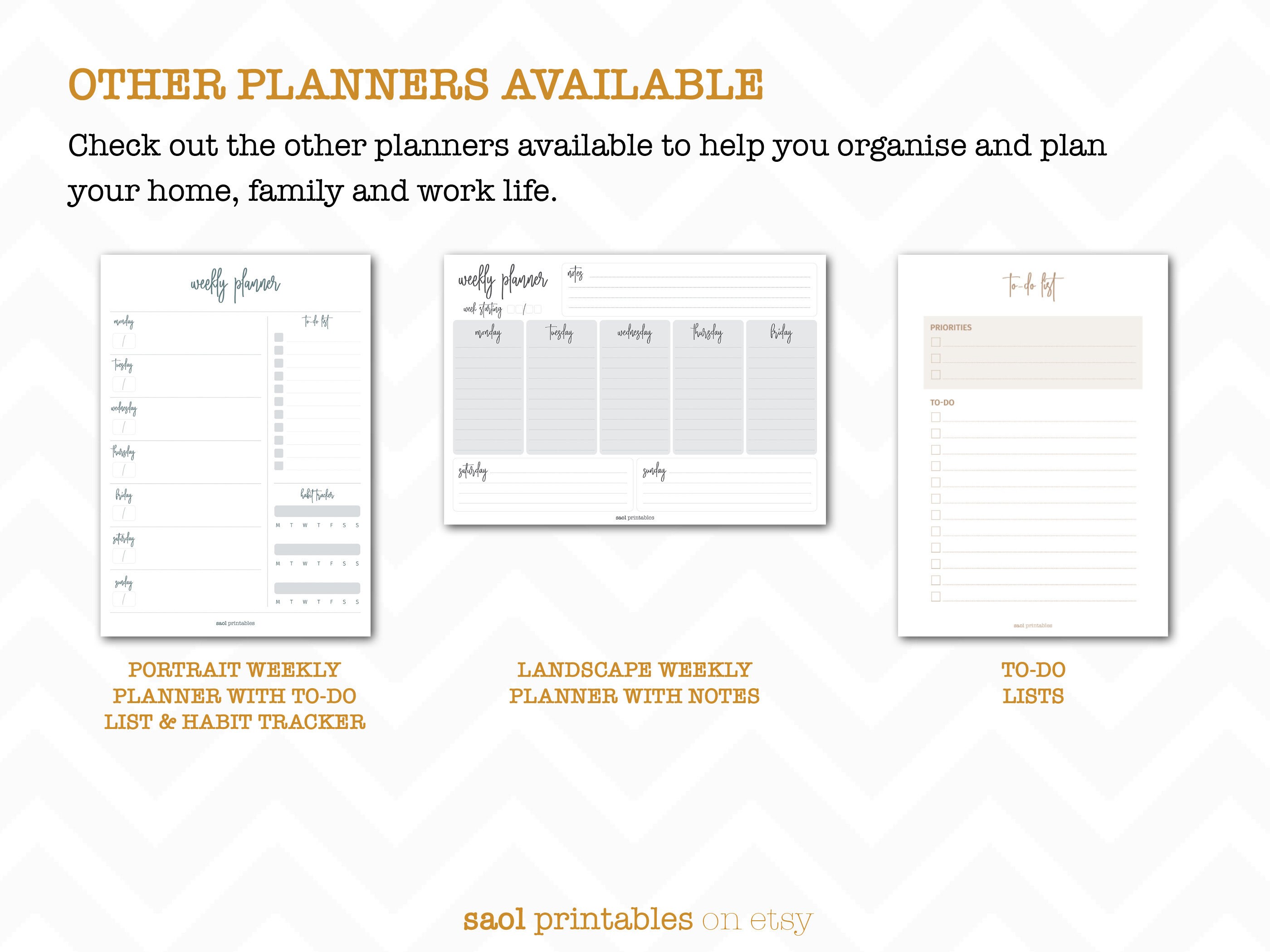 Weekly Family Planner Blue // Printable Weekly Planner, A4 Size, US ...