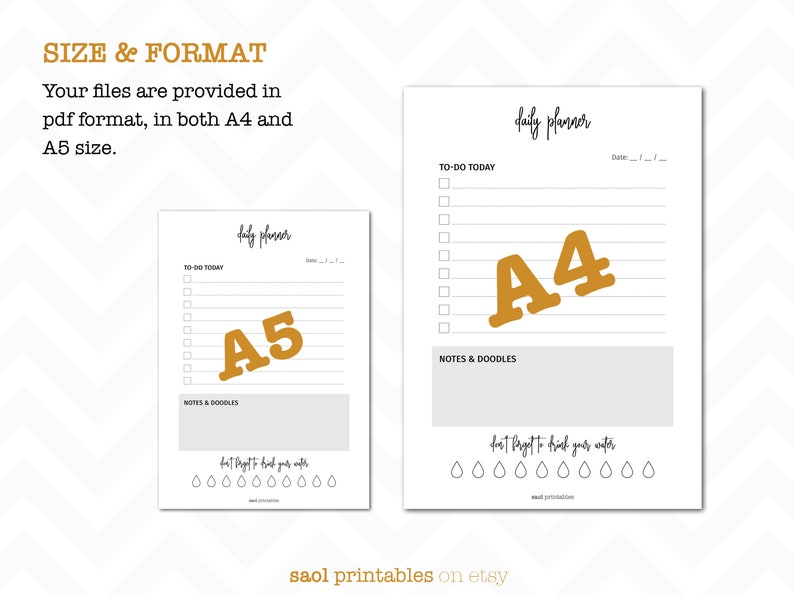 Weekly Planner Blue Grey // Printable Undated Weekly Planner, A4 Size ...