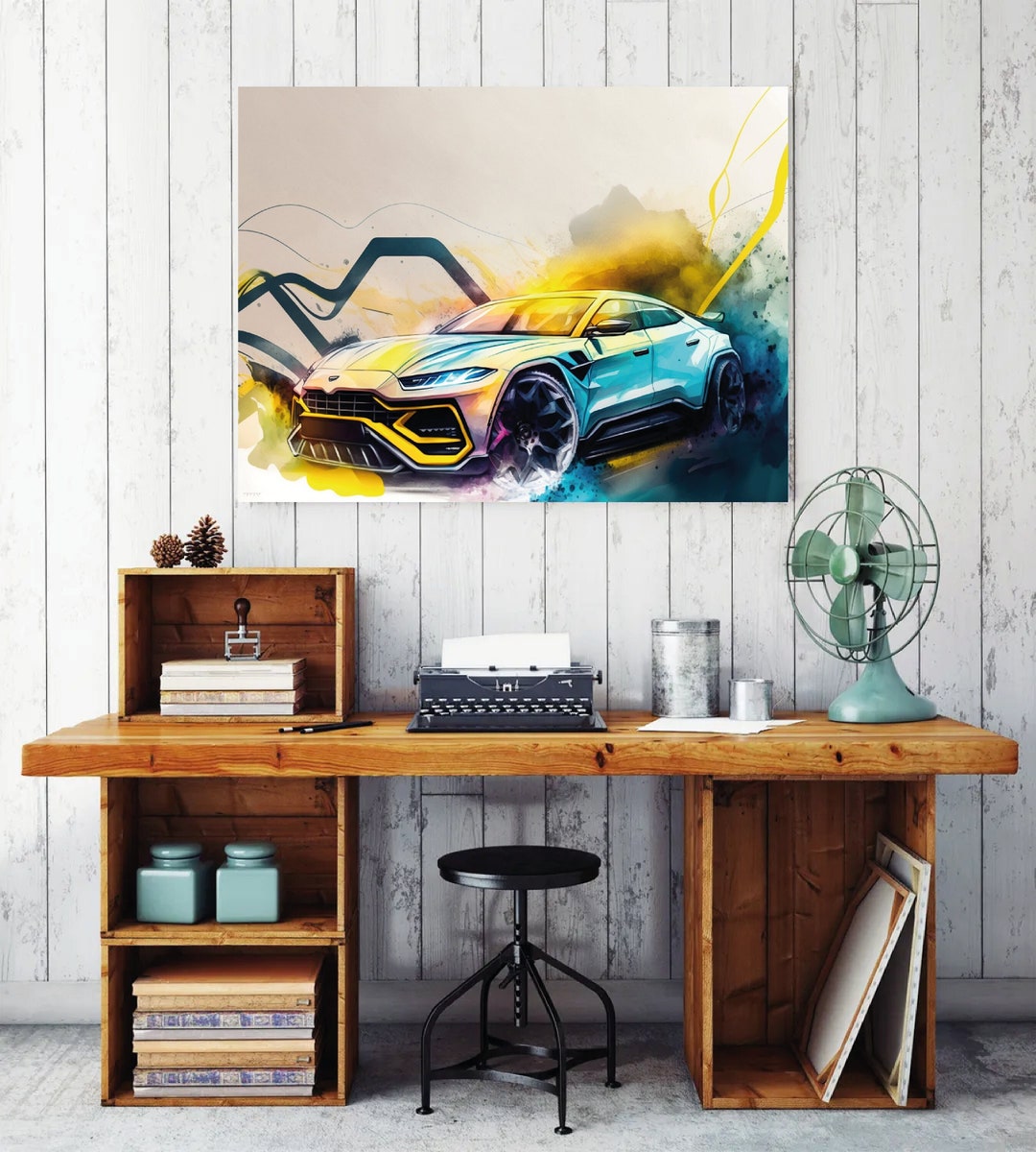 Wall Art Lamborghini Urus Download Water Colour Instant - Etsy