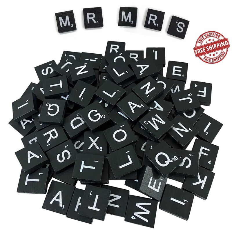 Black Scrabble Tiles - Etsy