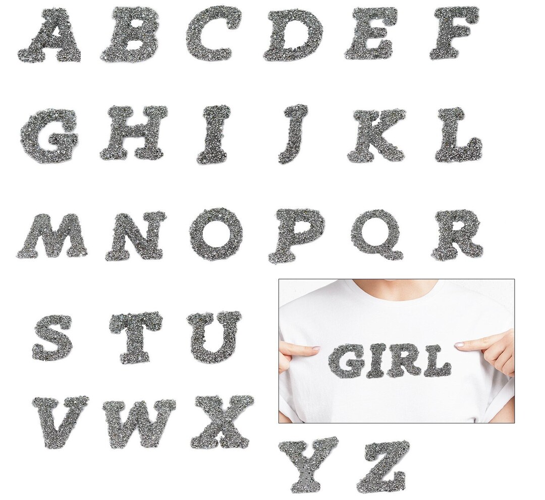 Glitter Alphabets Letters Alphabets Letter Stickers Iron on - Etsy
