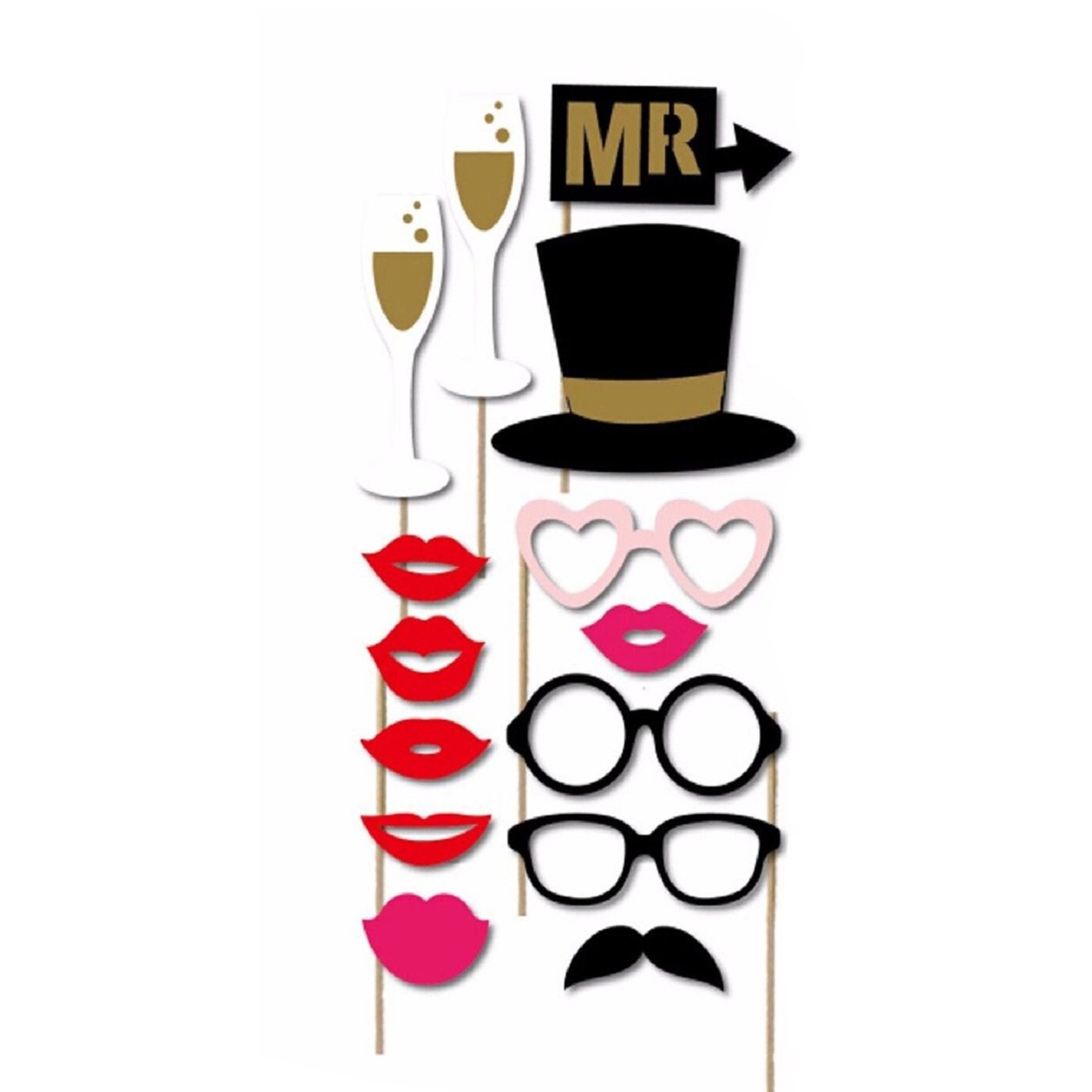 Wedding Party Photo Props, Bride and Groom Wedding Party Props, Selfie ...