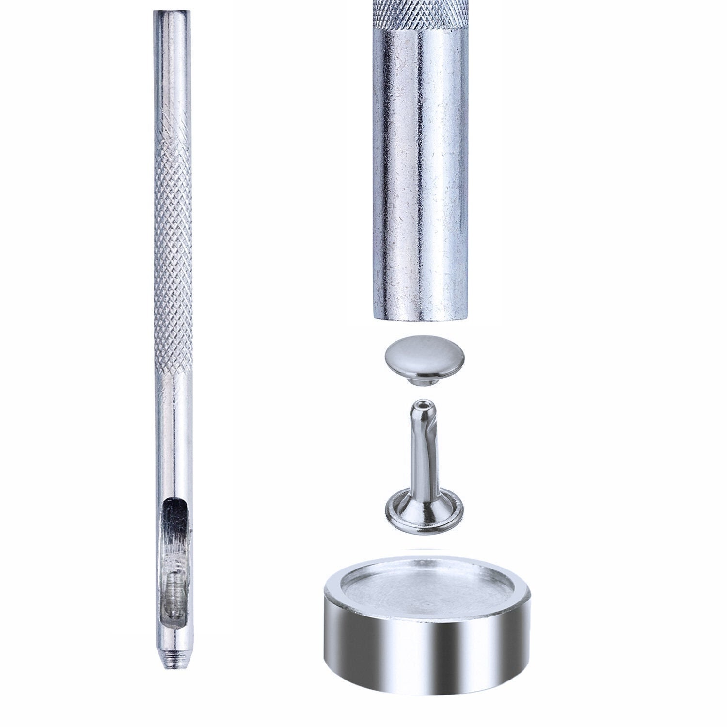 Double Cap Leather Rivets Tubular Rivets Fixing Hand Tool, Double Sided ...