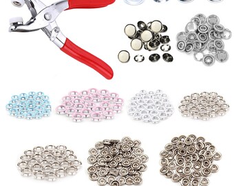 20 Sets of 20mm Solid Brass Snap Poppers Fasteners Prong Ring Press ...