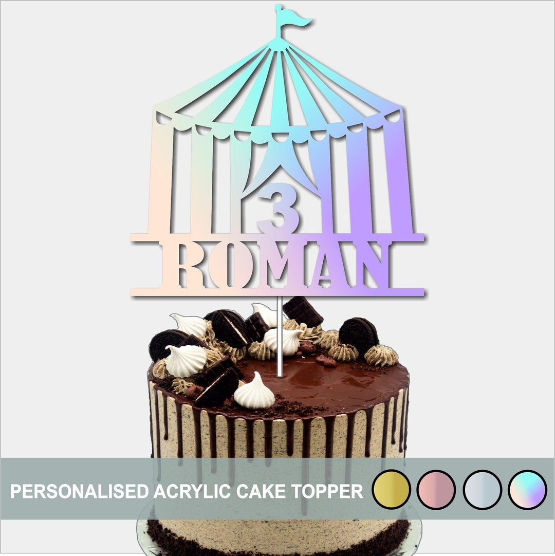 Personalized Circus Tent Cake Topper, Acrylic Tent Cake Topper With ...