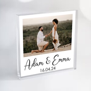 Personalised Acrylic Block Custom Photo, Name and Date Couple Block ...