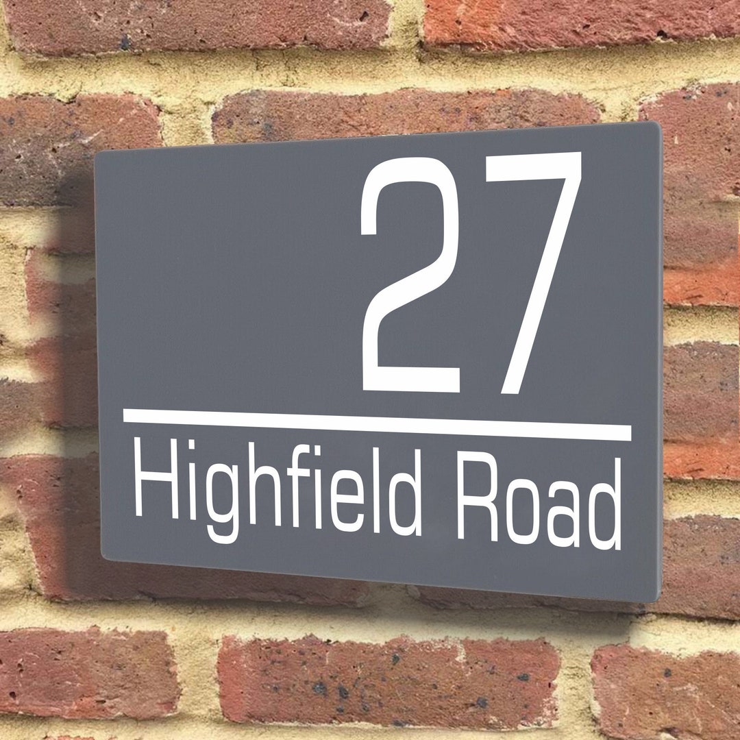 Modern House Number Sign Acrylic House Sign Door Number Plaque Custom ...