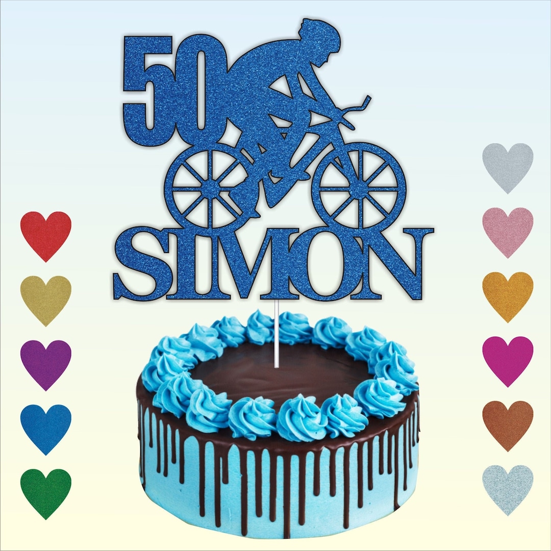Personalized Cake Topper Cycling Cake Topper Birthday Name - Etsy