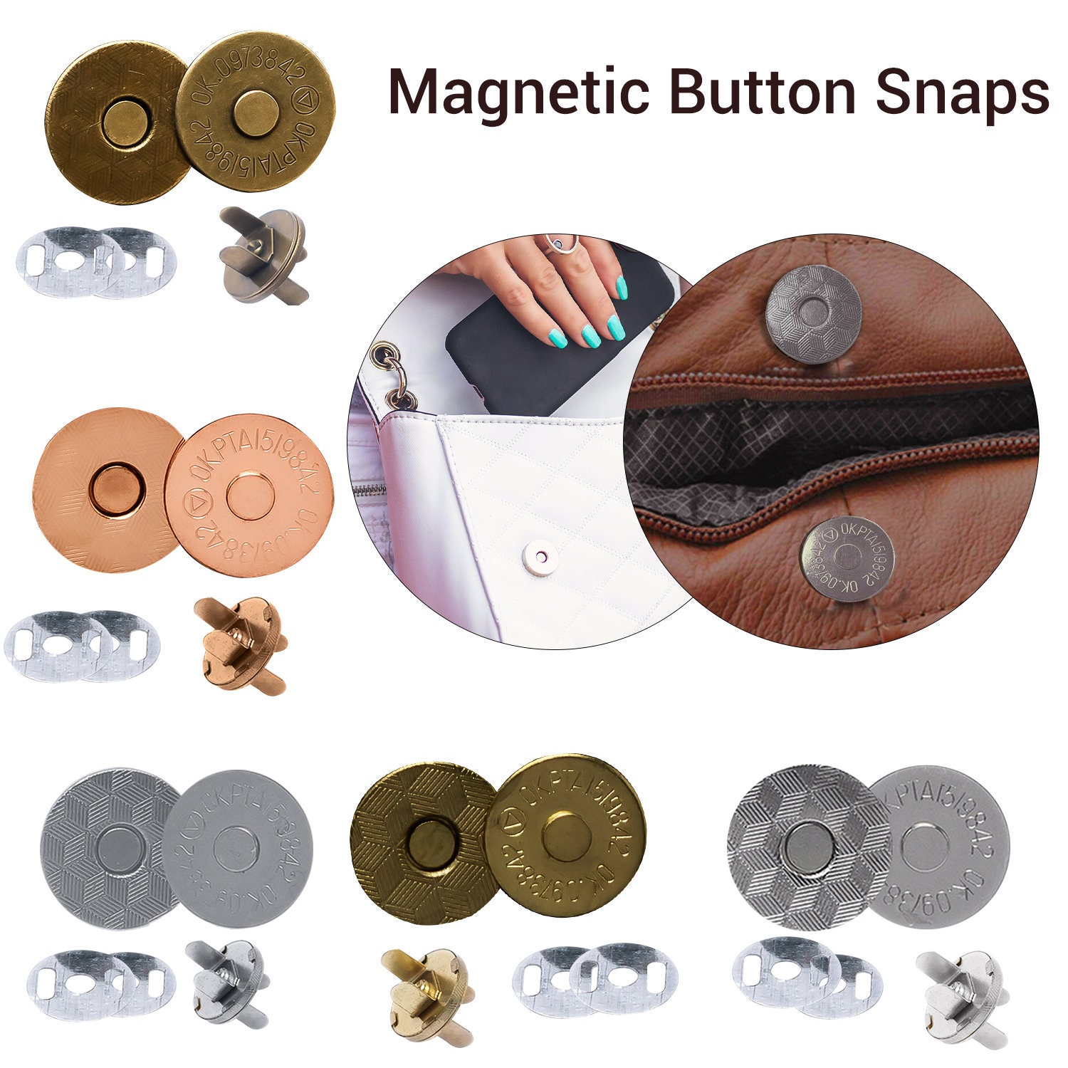 Magnetic Buttons, Bag Clasps Fasteners, Magnetic Press Studs, Snap ...