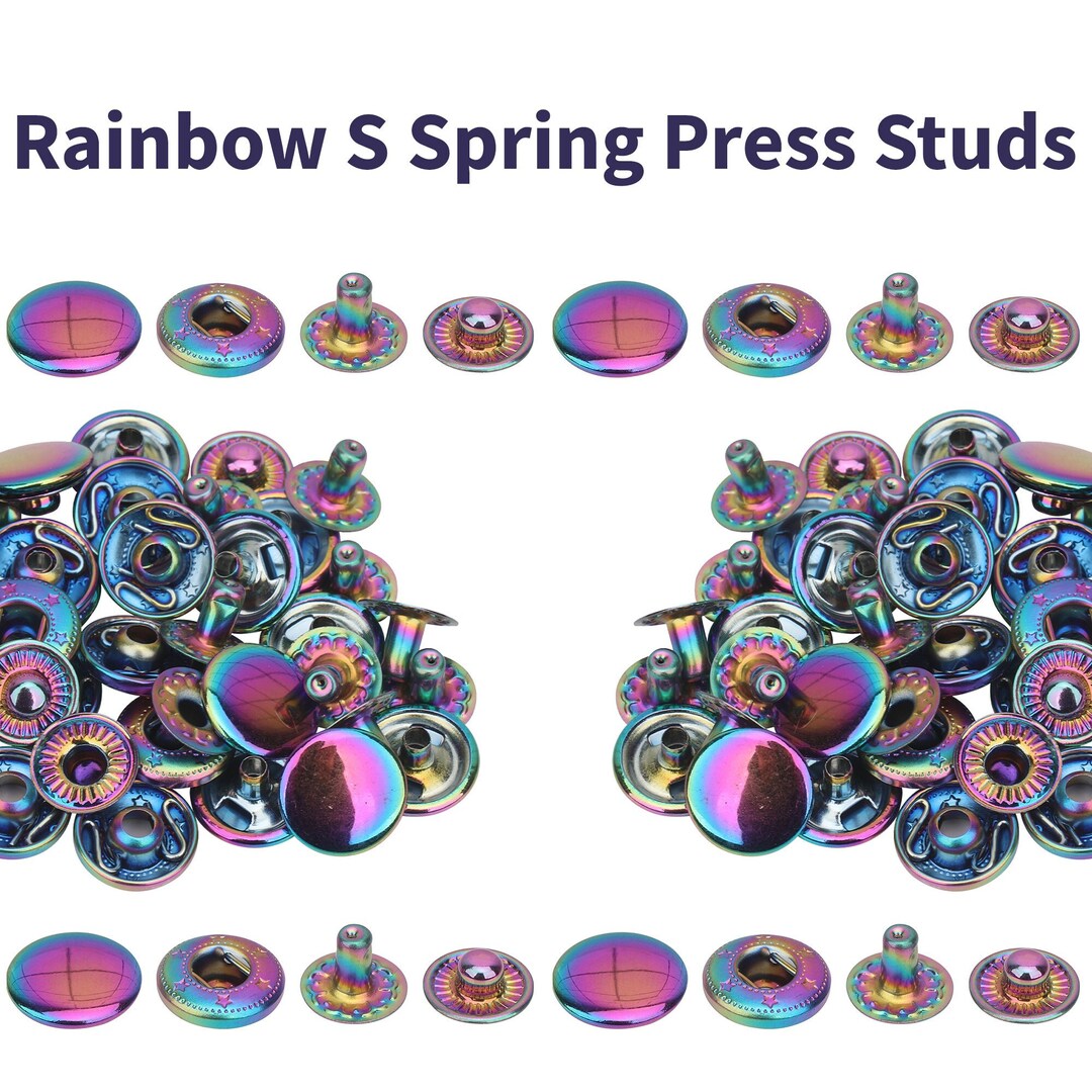 Metal S Spring Press Studs Rainbow Colour S Spring Snaps, Metal Snap ...