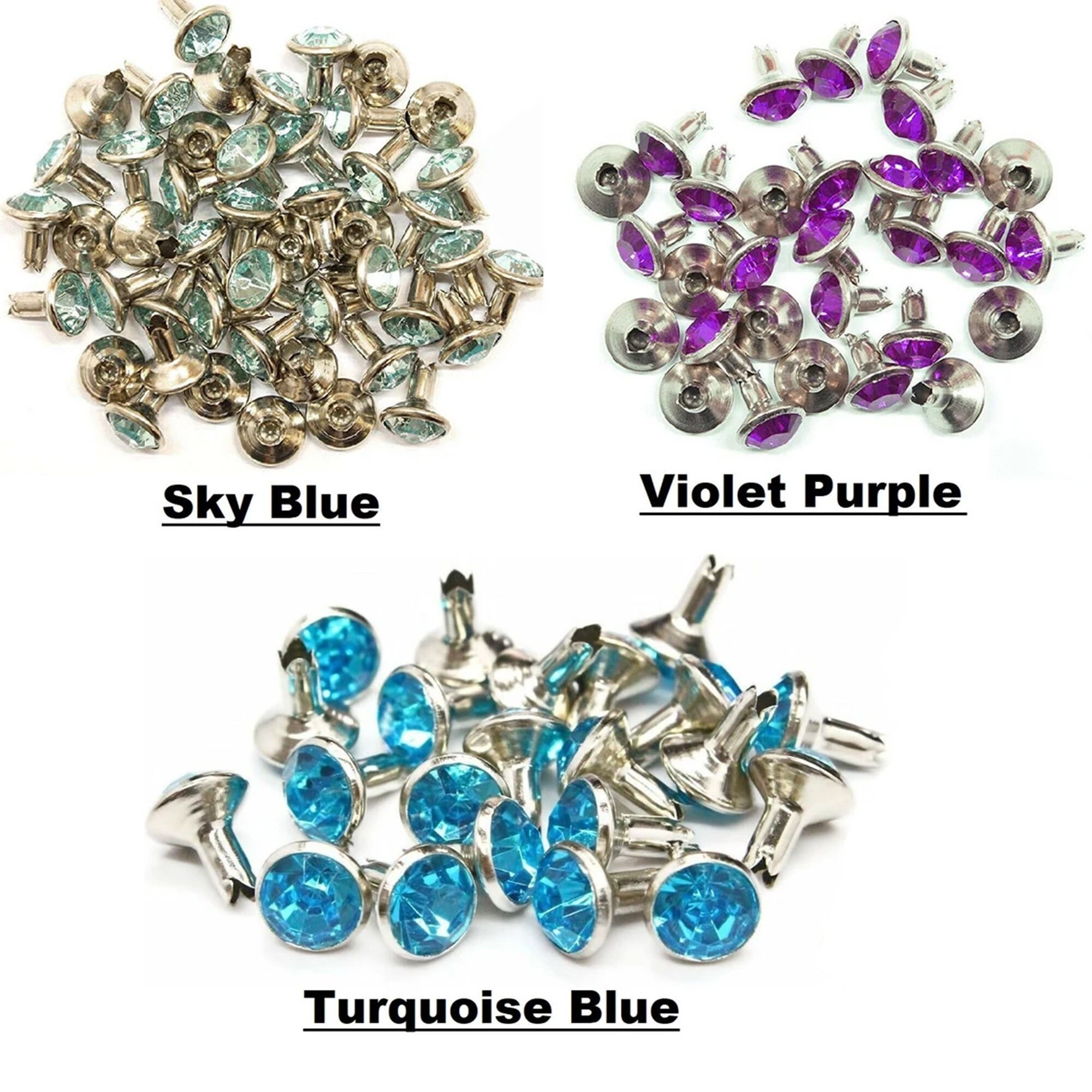 Diamante Crystal Rivets, Diamond Rivets, Rhinestone Rivets, Rivets ...