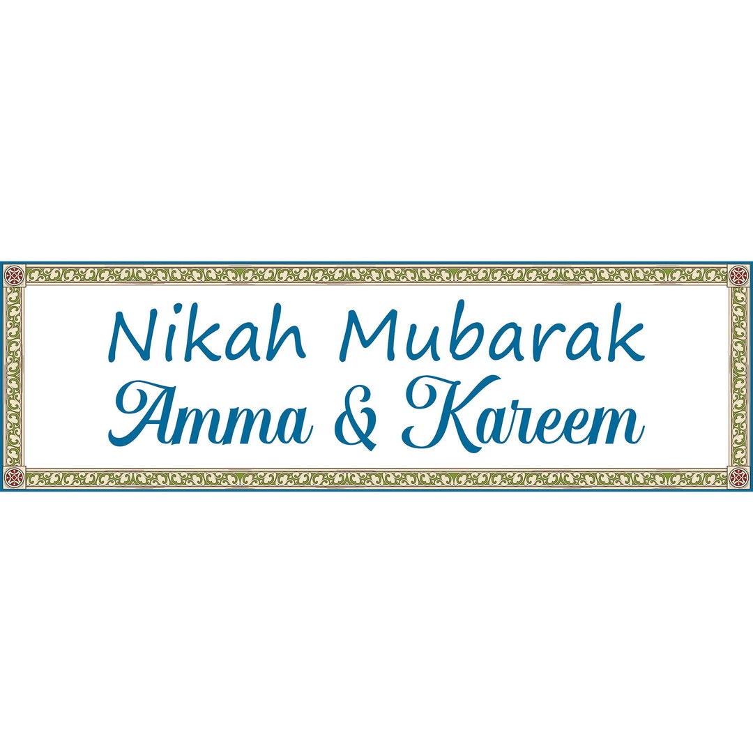 2 Personalized Nikah Mubarak Wedding Banners Venue Decoration Posters ...