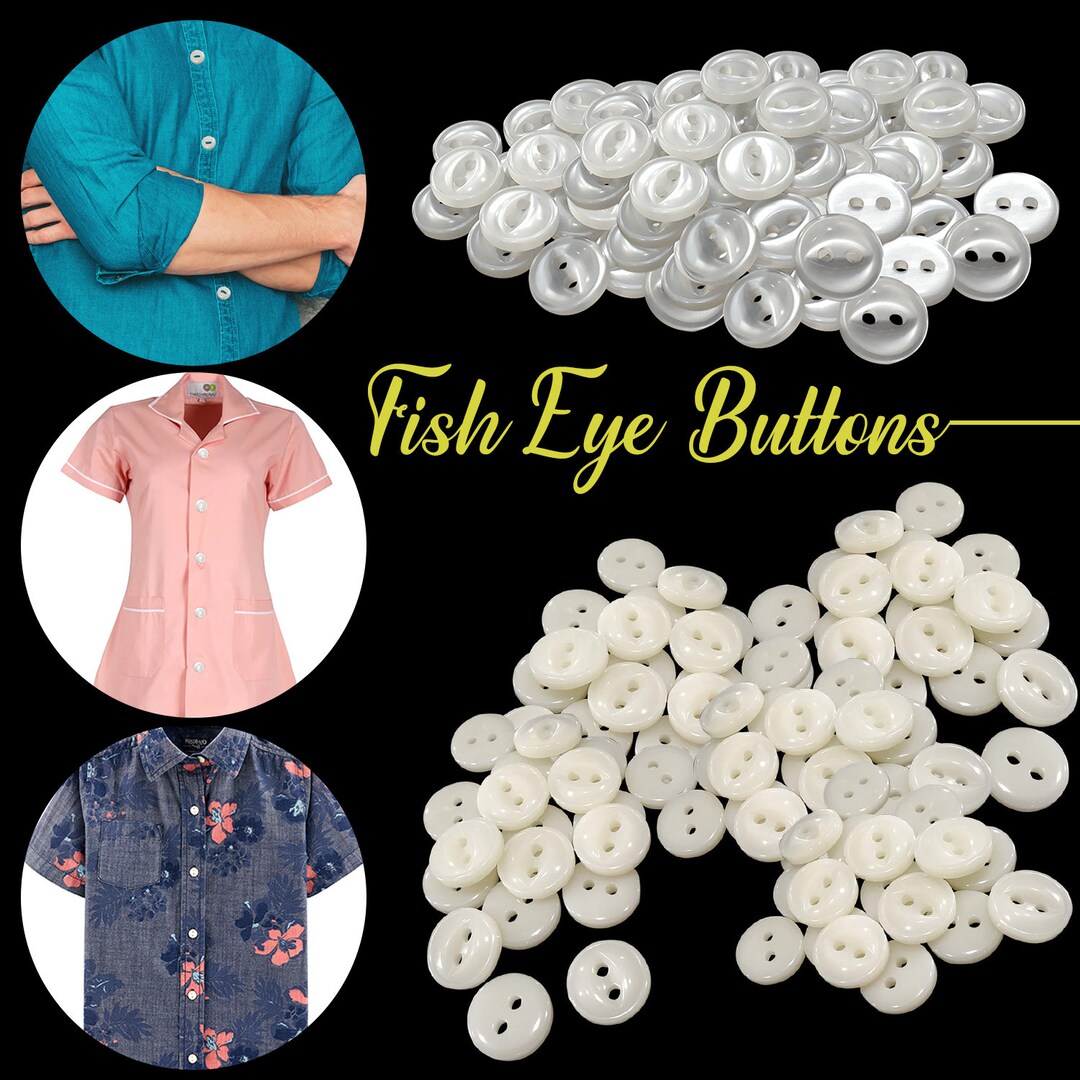 Round Fish Eyes Buttons, Two Hole Plastic Buttons, Sewing Plastic ...