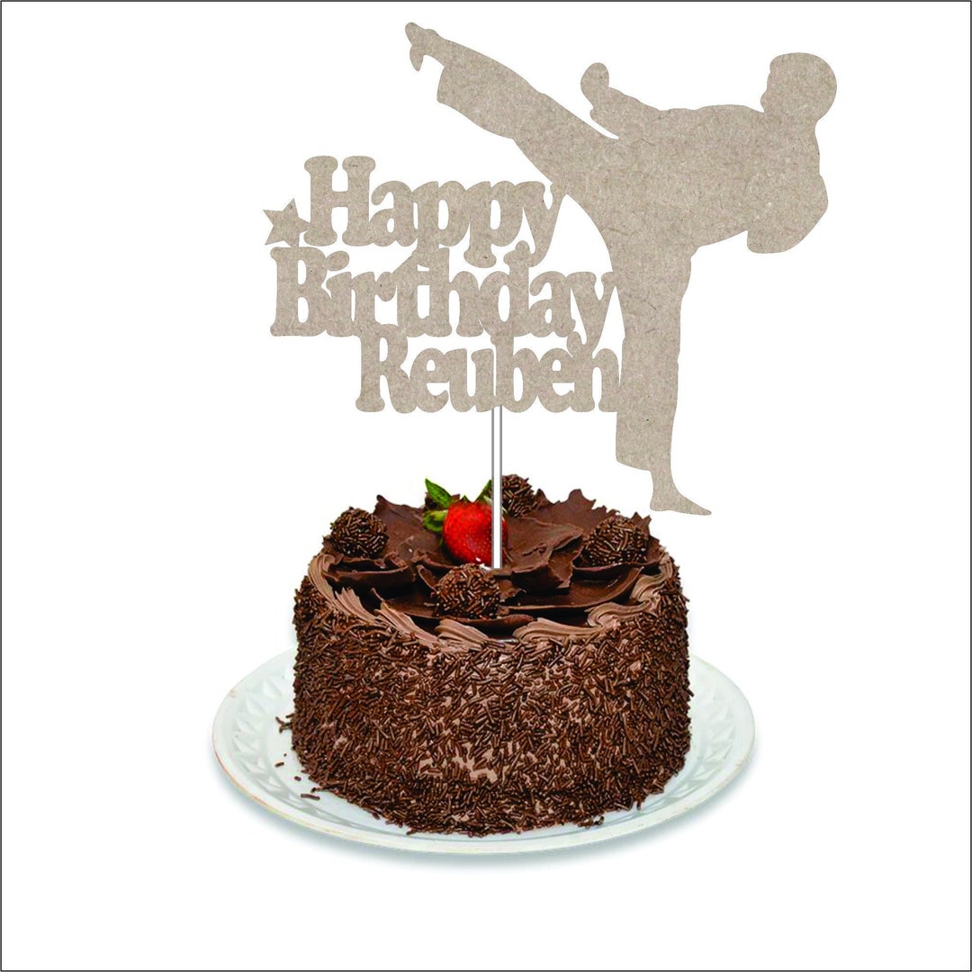 Personalized Karate Birthday Cake Topper Wooden Karate - Etsy
