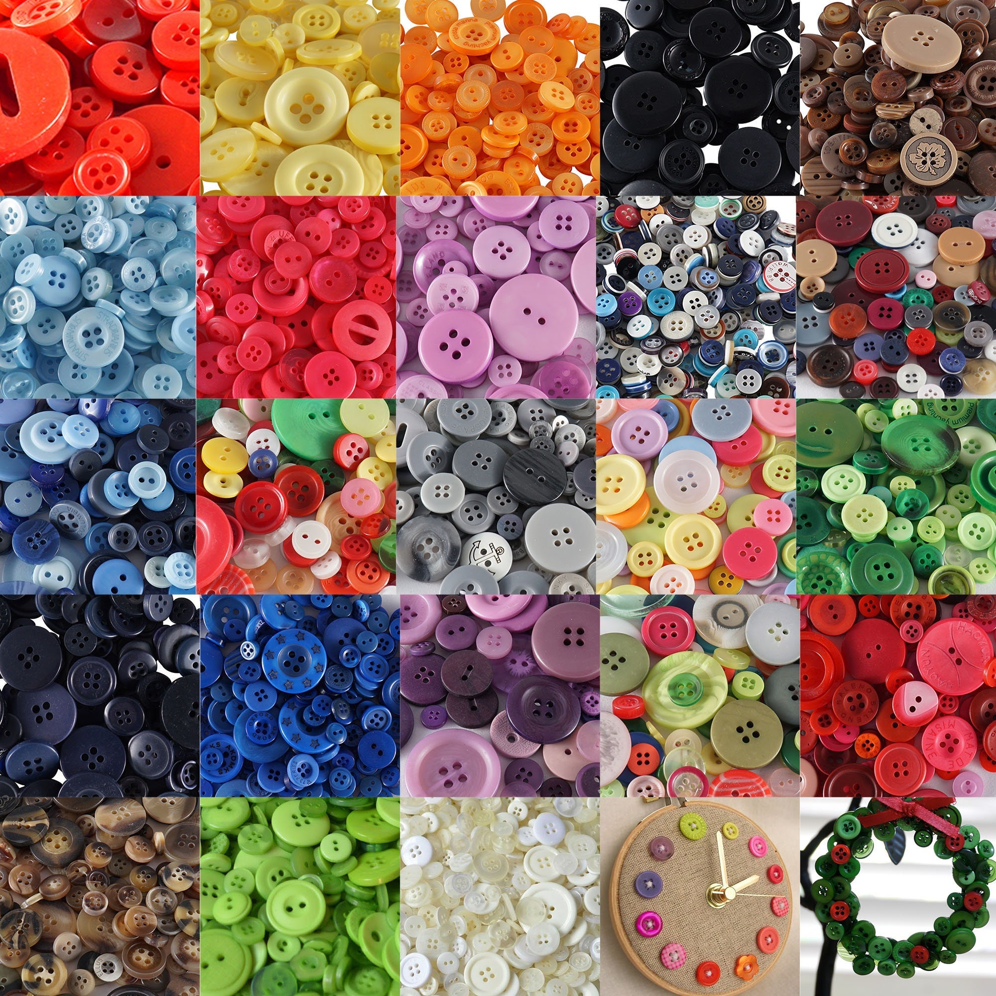 Different Size & Colour Plastic Buttons, Plastic Sewing Buttons for ...