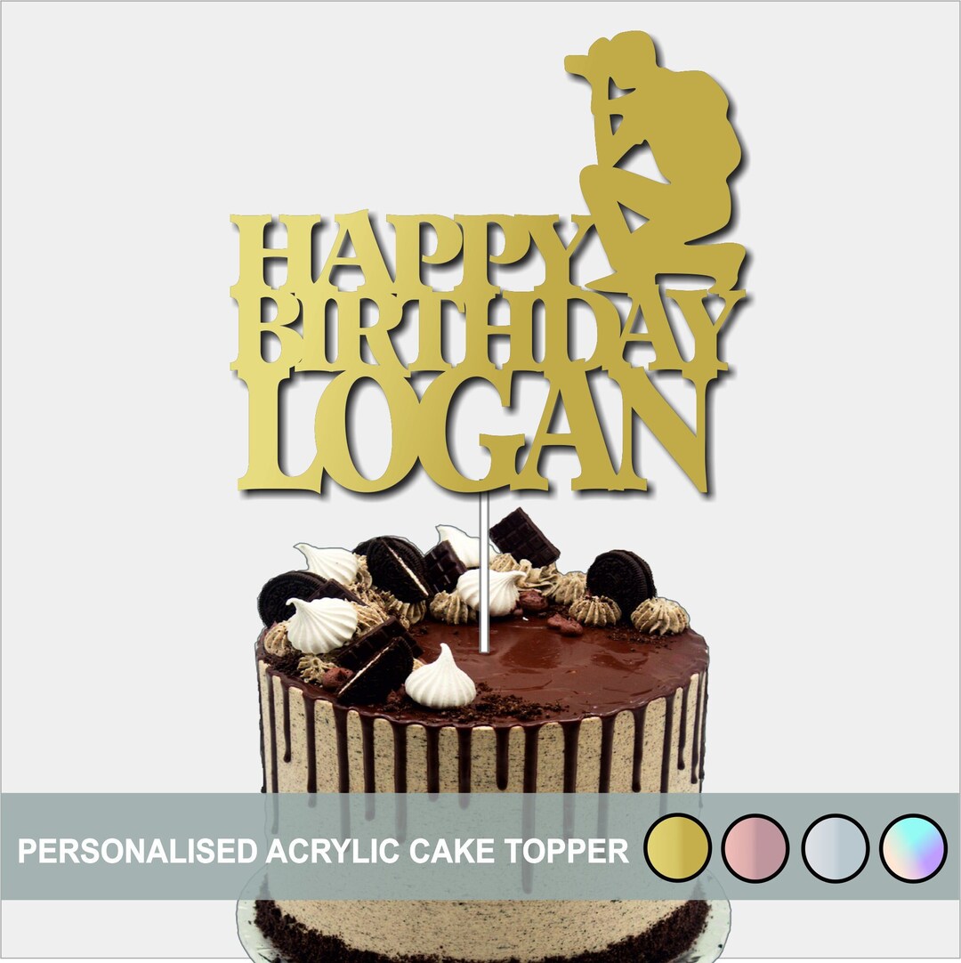 Personalized Acrylic Cake Topper, Mirror Male Photographer Camera ...