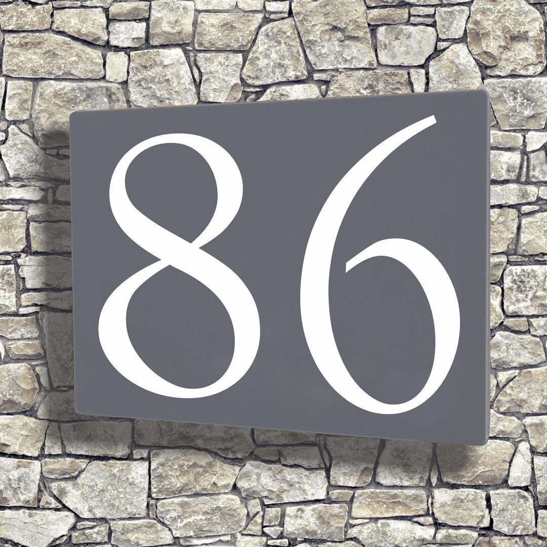 Floating House Number Sign Plaques Personalized Grey Acrylic House ...