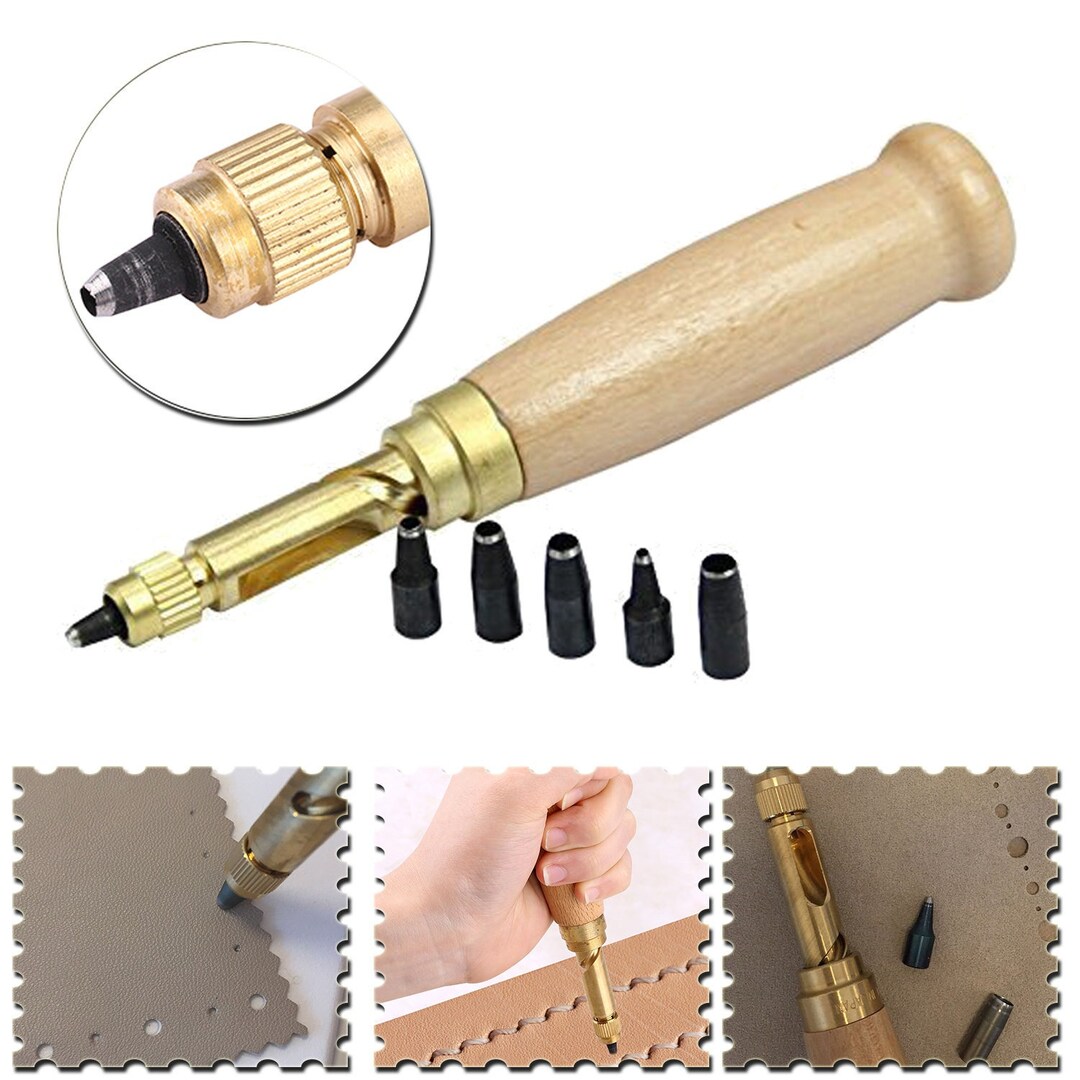 Hole Punch Tool, Hole Cutter Hand Tool, Wood Handle Belt Hole Puncher ...