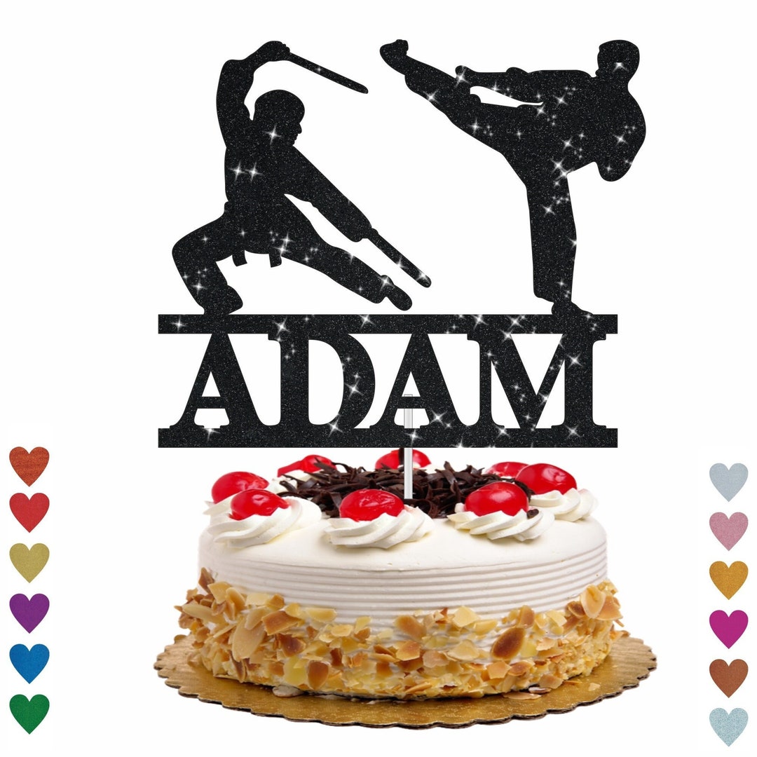 Personalized Karate Theme Birthday Cake Topper, Karate Cake Topper ...