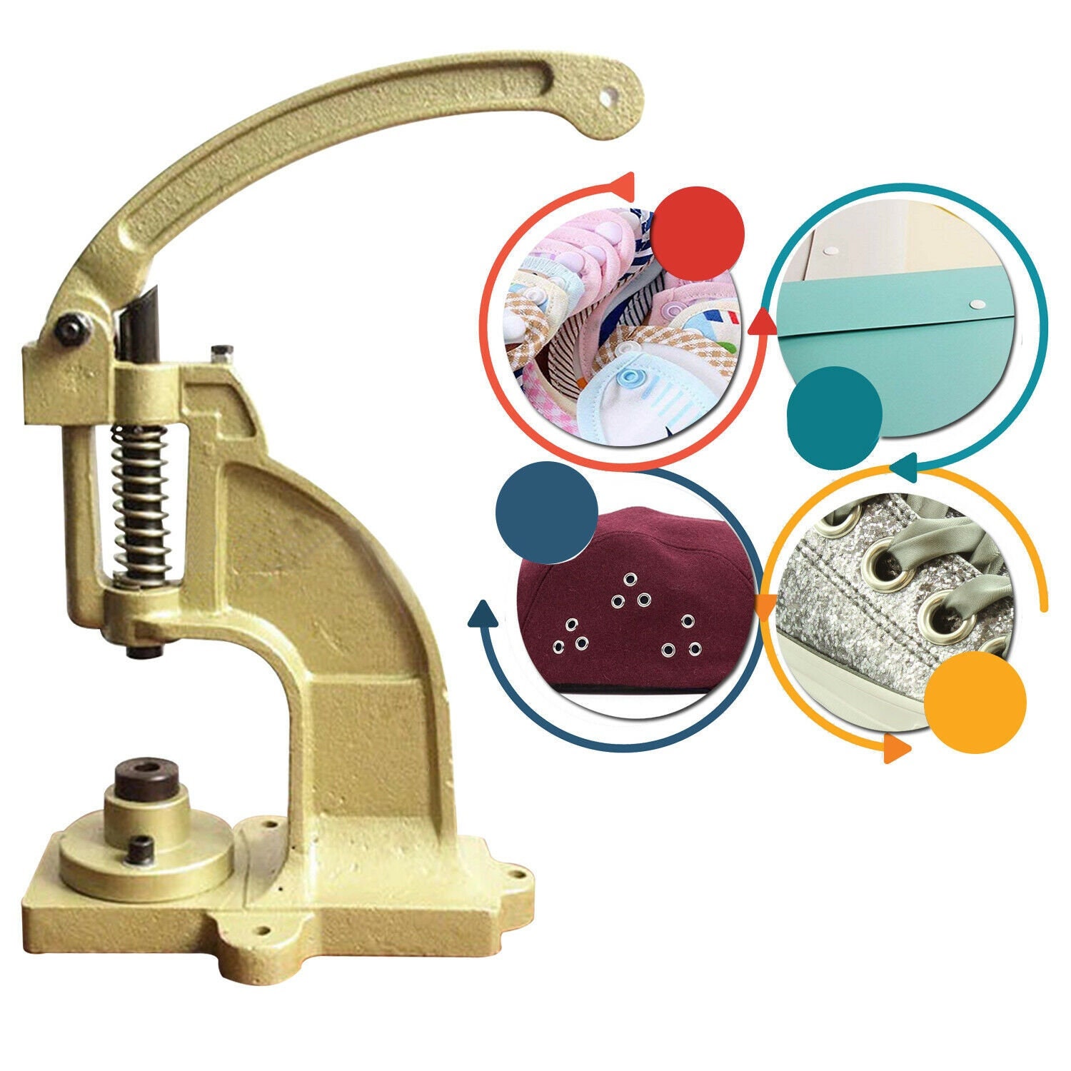 DK-98 Heavy Duty Hand Press Machine Iron Grommet KAM Snap Rivets ...
