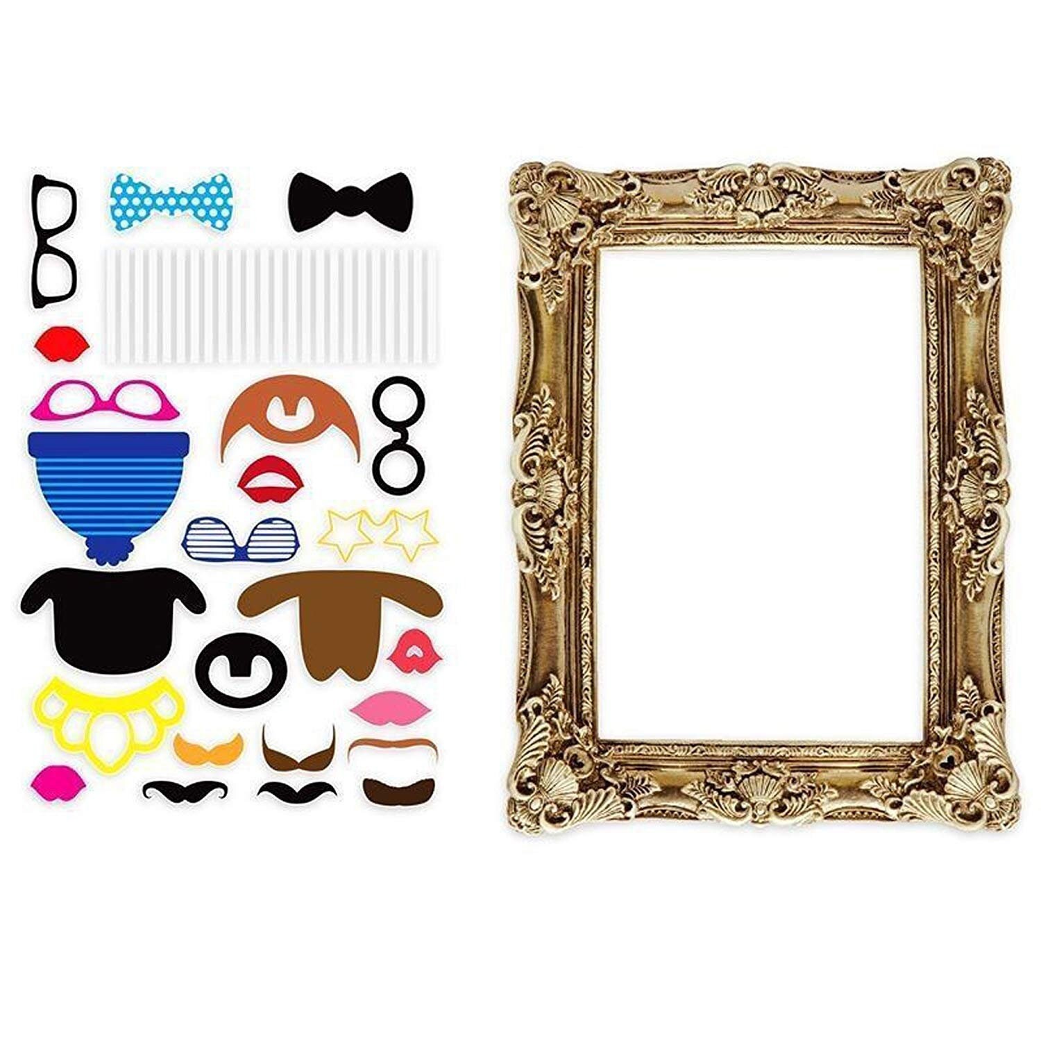 Photo Booth Selfie Paper Frame With Colourful Party Props for Wedding ...