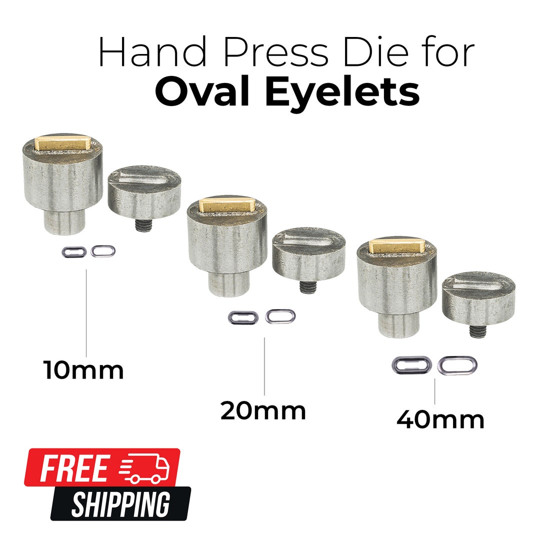 Oval Shape Eyelets Grommet Fixing Dies Set for Hand Press Green Machine ...