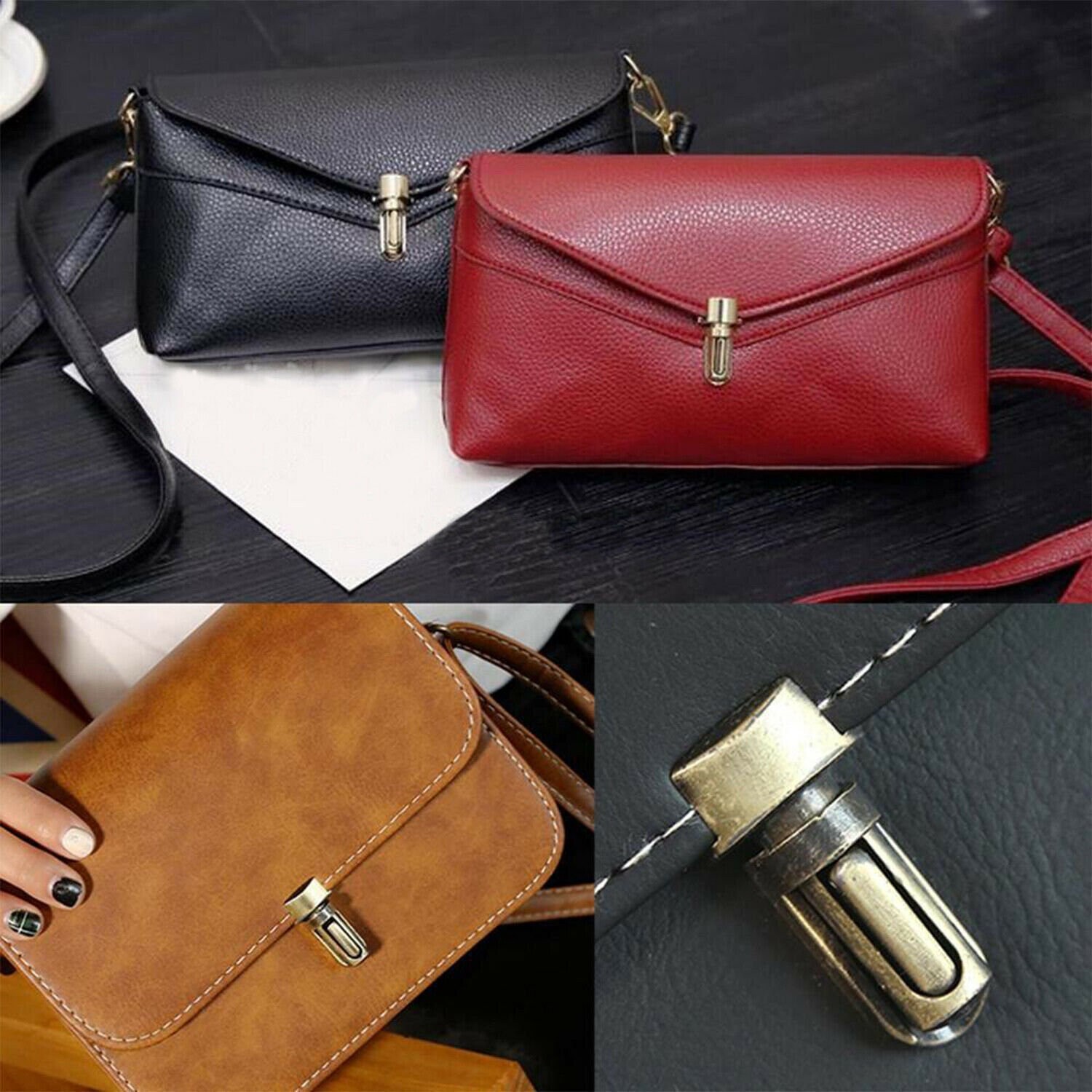 Catch Tuck Lock Clasp Buckle Purse Closer Thumb Lock for Leather Bag ...