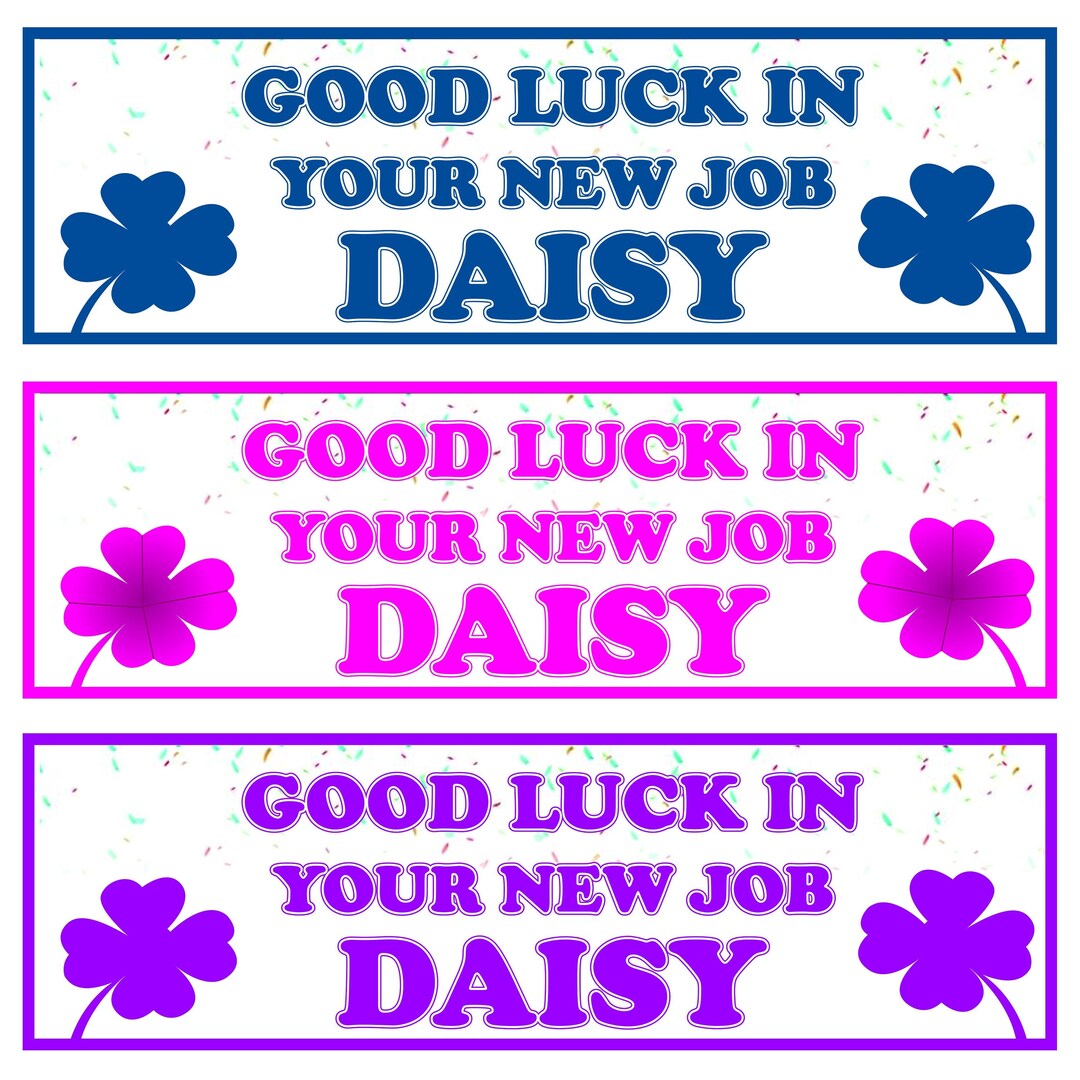 2 Personalized Good Luck in Your New Job Banner, Starting New Job ...