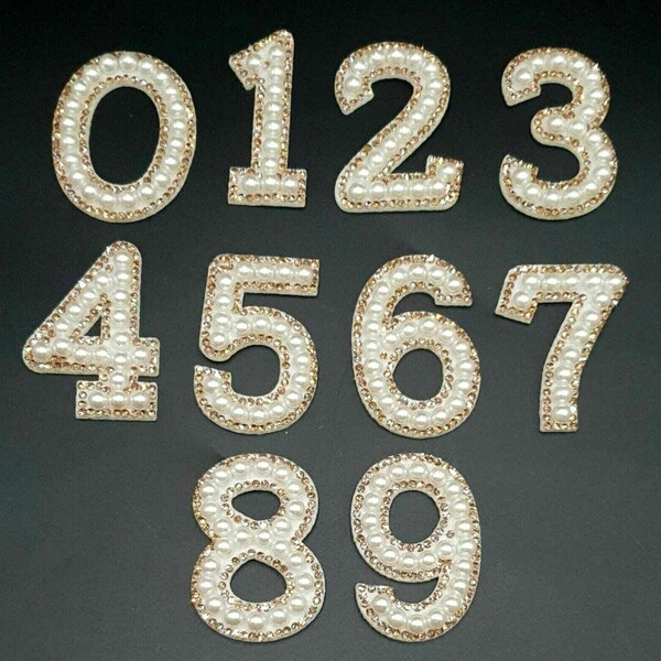 Pearl and Rhinestone Number - Etsy