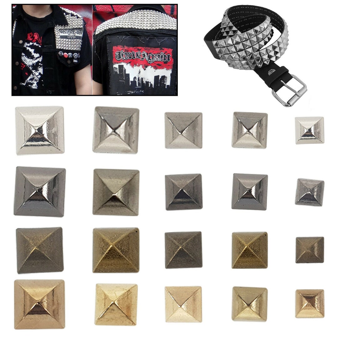 50/100pcs High Cup Brass Pyramid Studs Rivets With Base Pins Leather ...