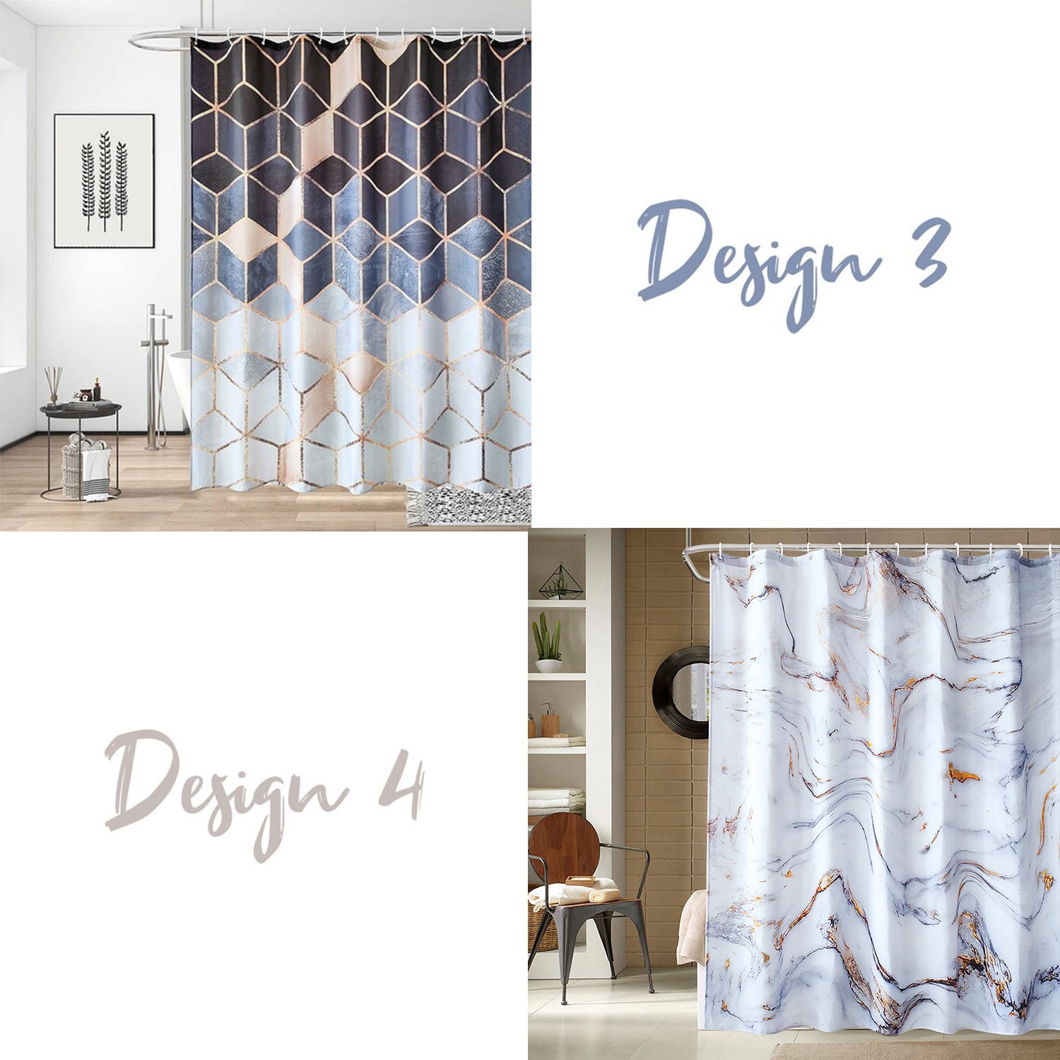 Shower Curtains Waterproof Wet Room Bathroom Heavy Duty Shower - Etsy