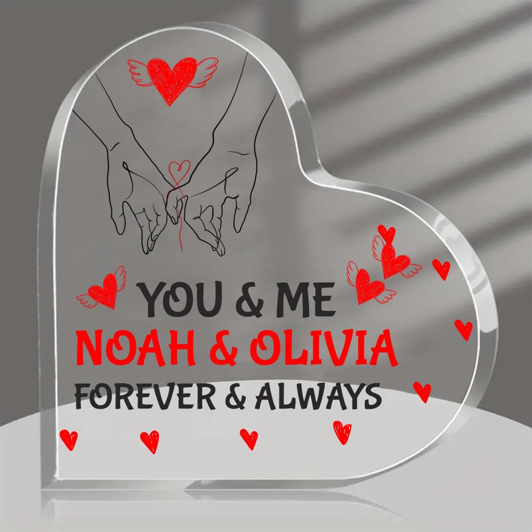 Personalised You and Me Block Custom With Any Couple Name Holding Hands ...