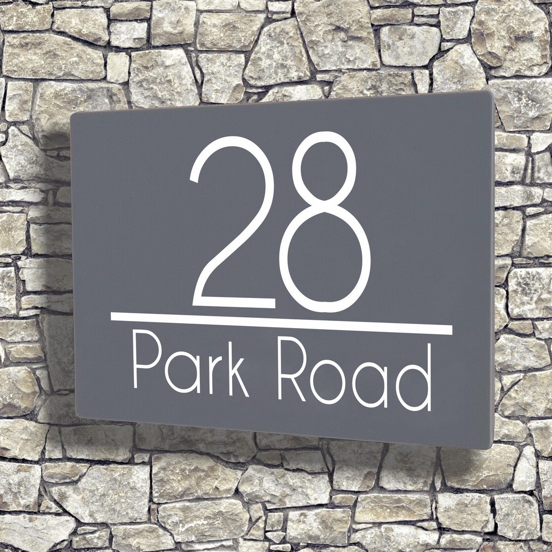 Personalized Acrylic Door Number Sign Plaques Modern House Sign Plaque ...