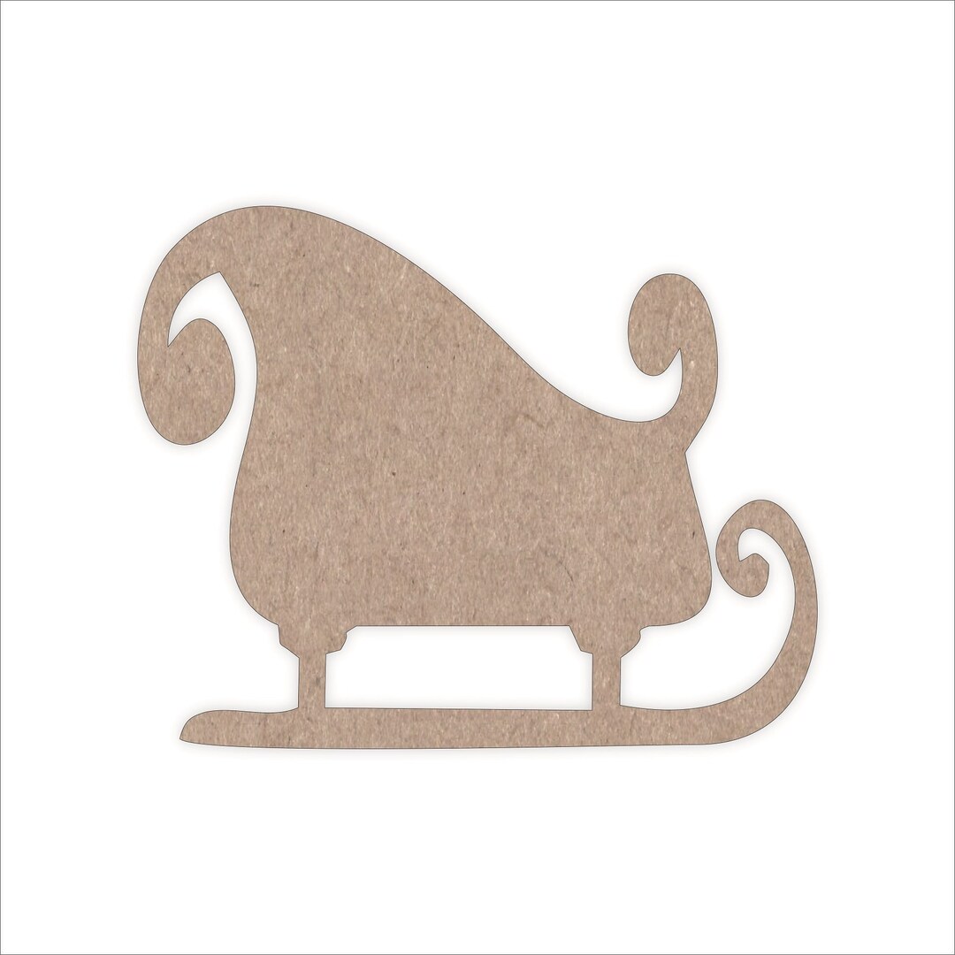 Freestanding Santa Sleigh Wooden Shape MDF Wood Craft Blank Christmas ...